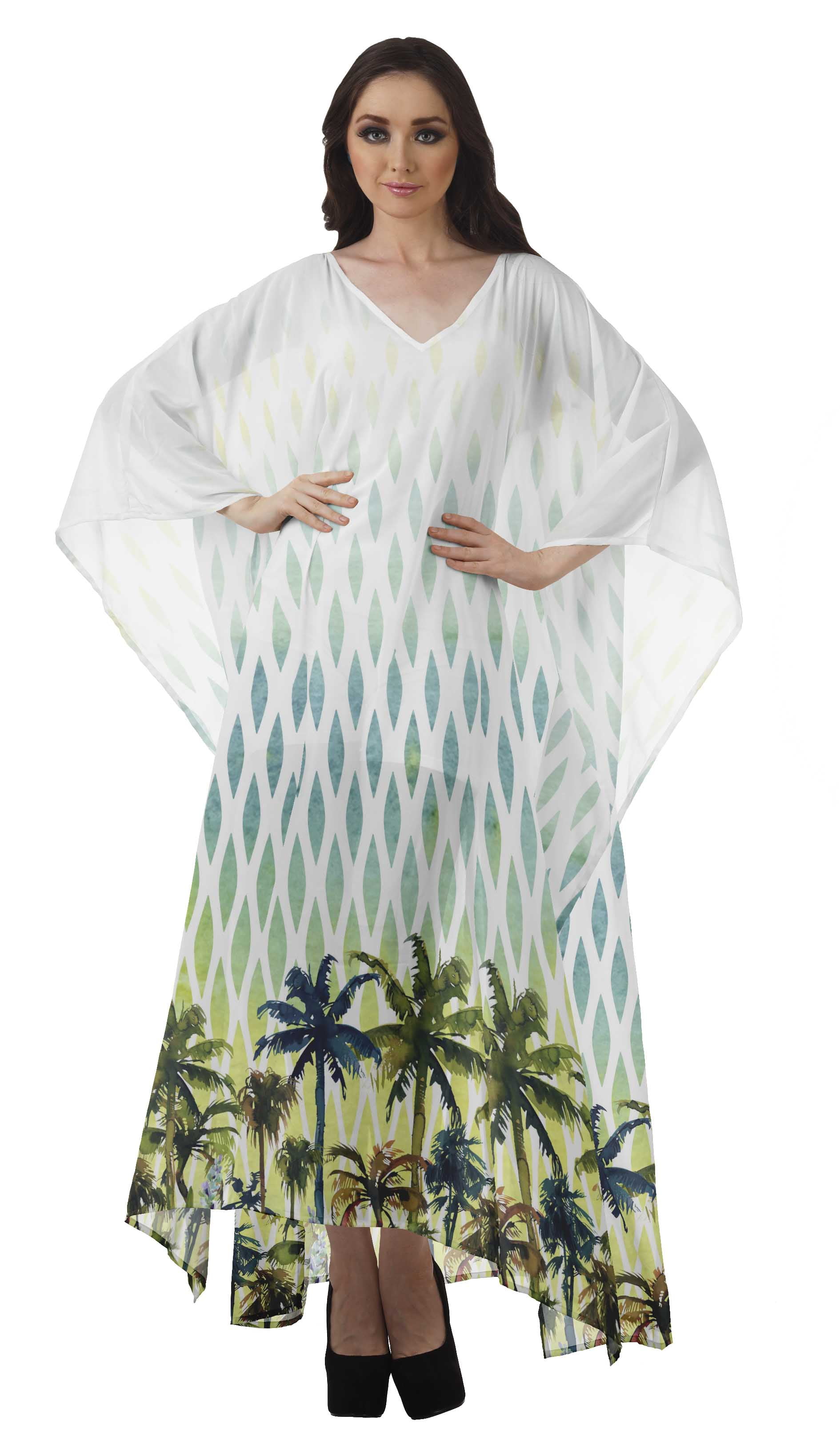 Moomaya Women's Swimsuit Cover up Caftan Swimwear Sheer Turkish Kaftans ...