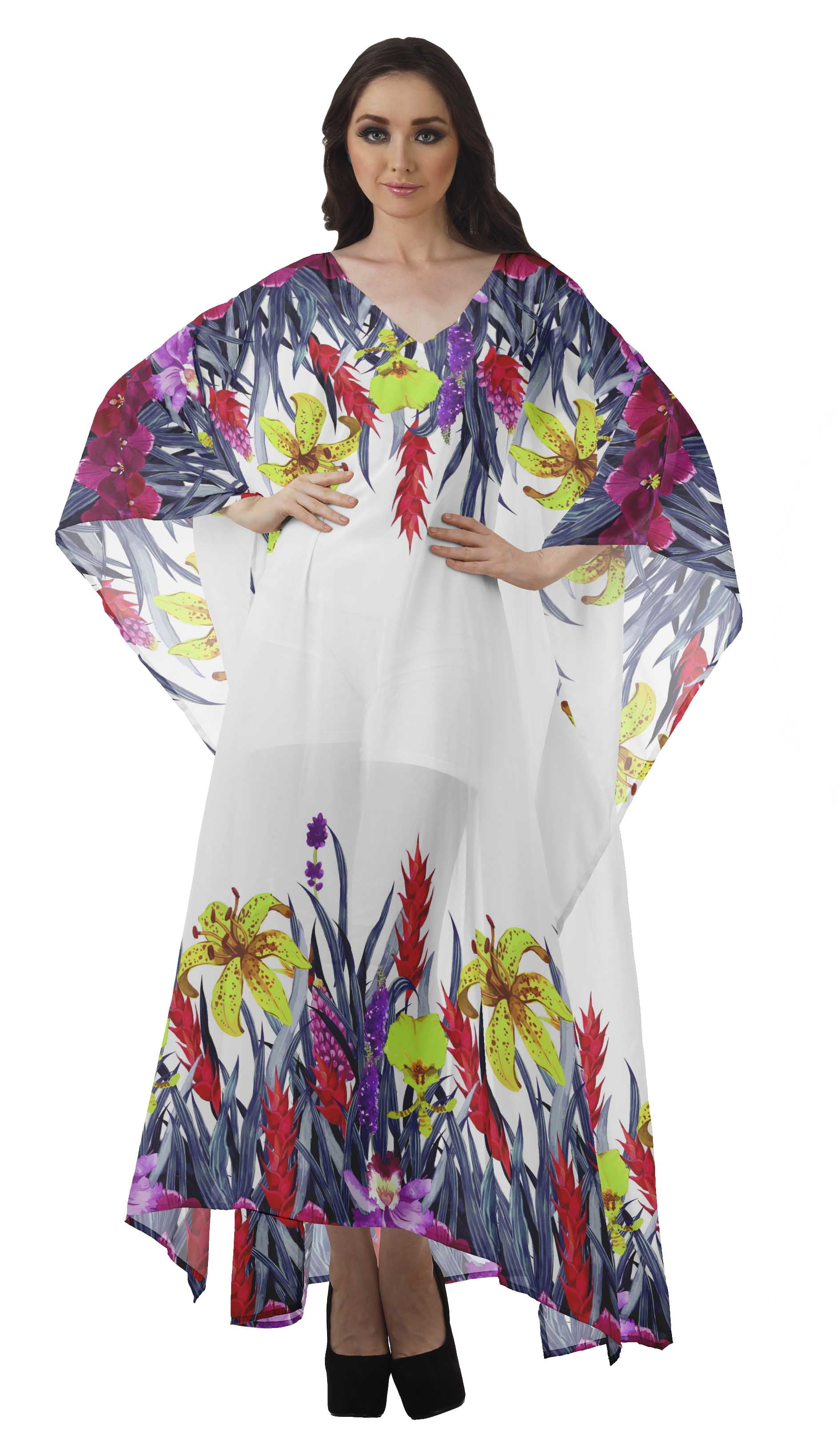 Moomaya Women's Swimsuit Cover up Caftan Swimwear Sheer Turkish Kaftans ...