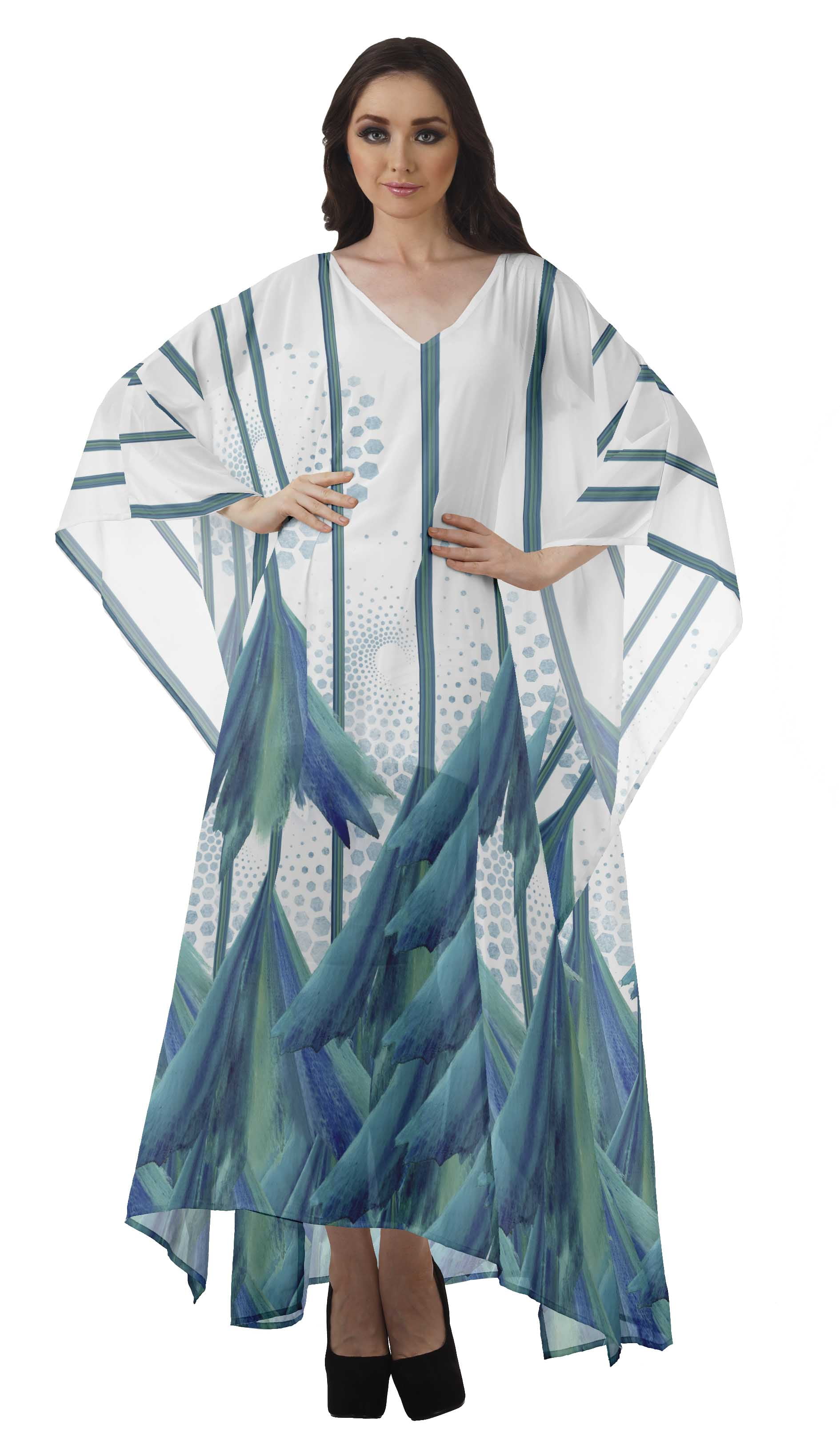 Moomaya Women's Swimsuit Cover up Caftan Swimwear Sheer Turkish Kaftans ...