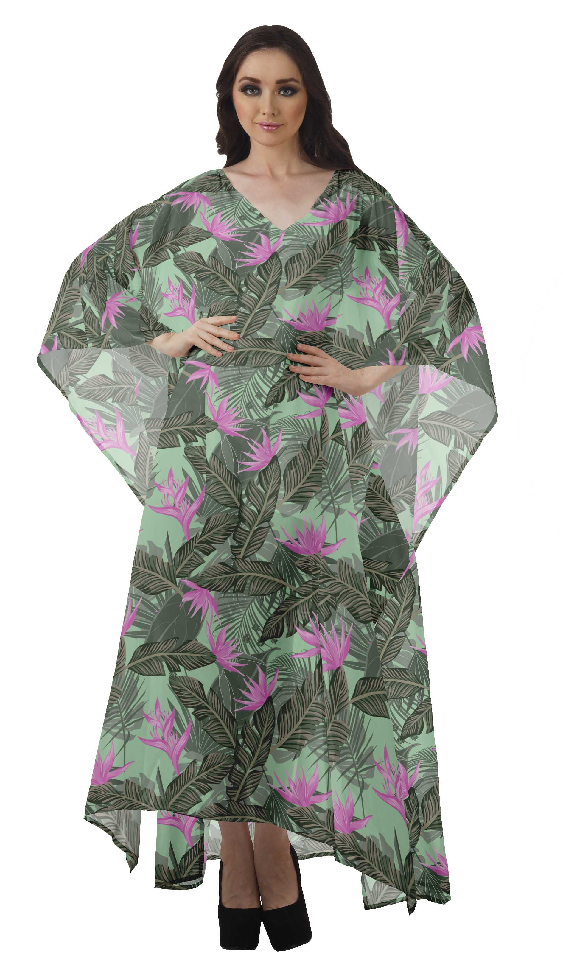 Moomaya Women's Swimsuit Cover up Caftan Swimwear Sheer Turkish Kaftans ...