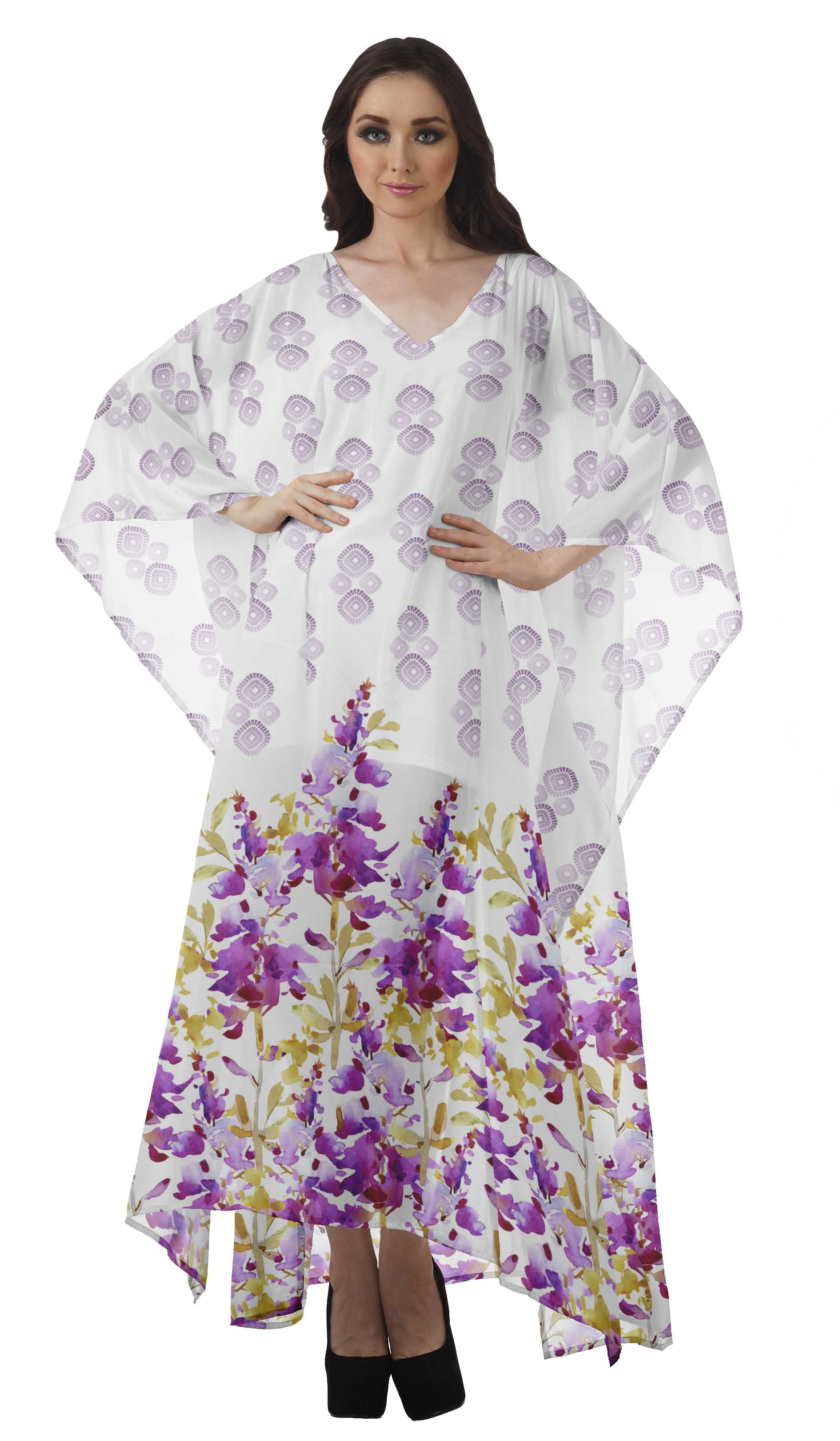 Moomaya Women's Swimsuit Cover up Caftan Swimwear Sheer Turkish Kaftans ...