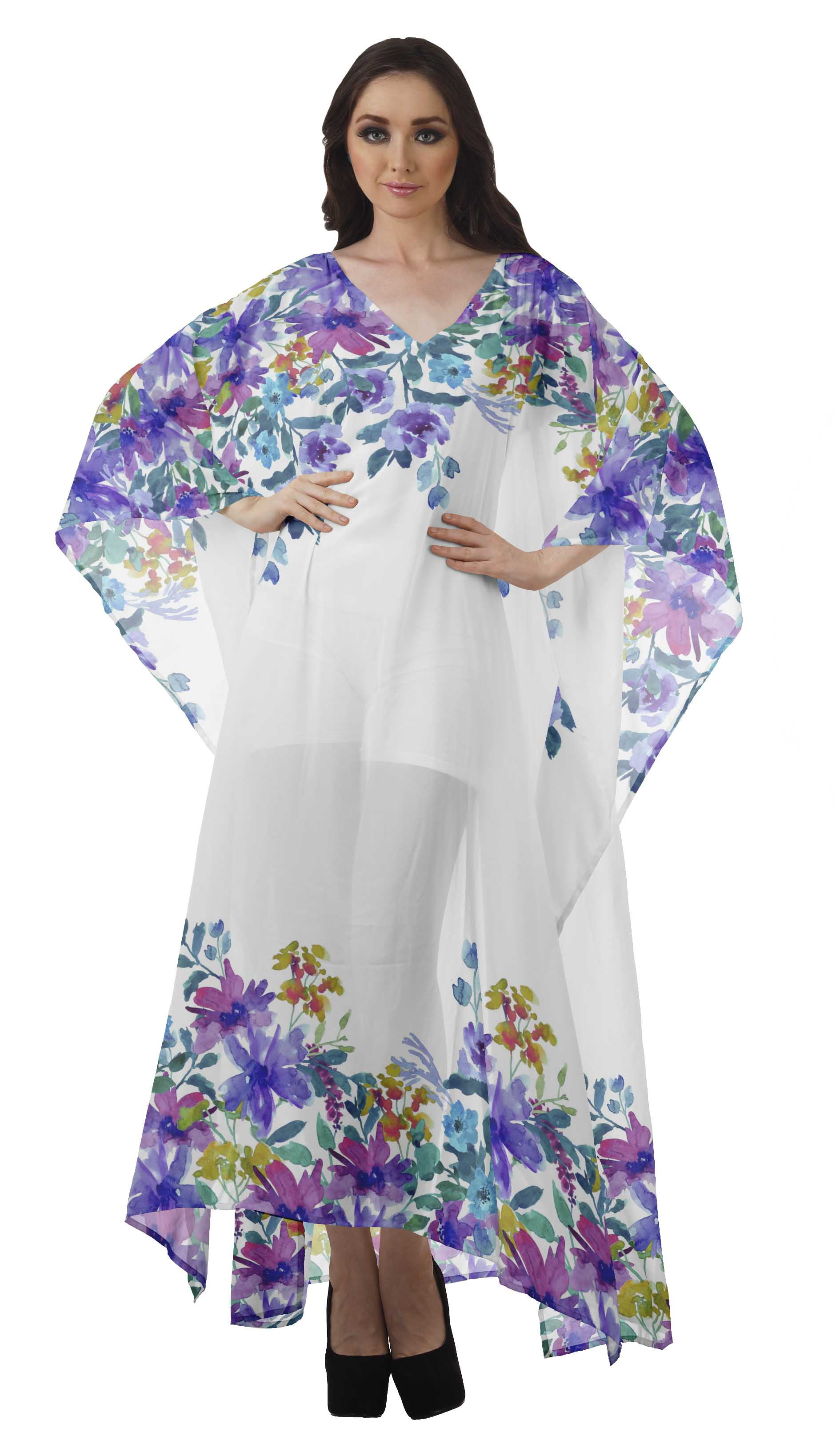 Moomaya Women's Swimsuit Cover up Caftan Swimwear Sheer Turkish Kaftans ...