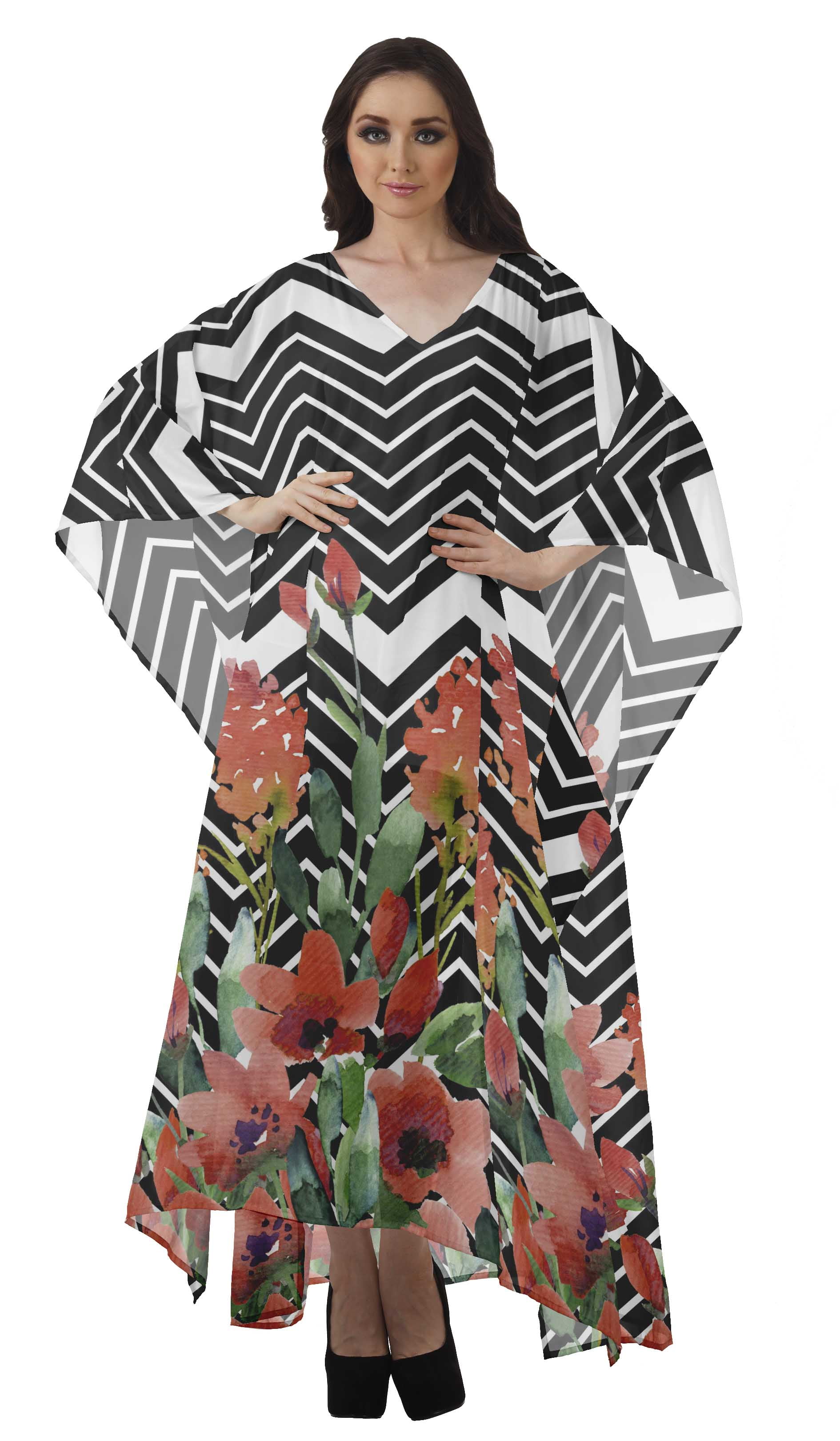 Moomaya Women's Swimsuit Cover up Caftan Swimwear Sheer Turkish Kaftans ...