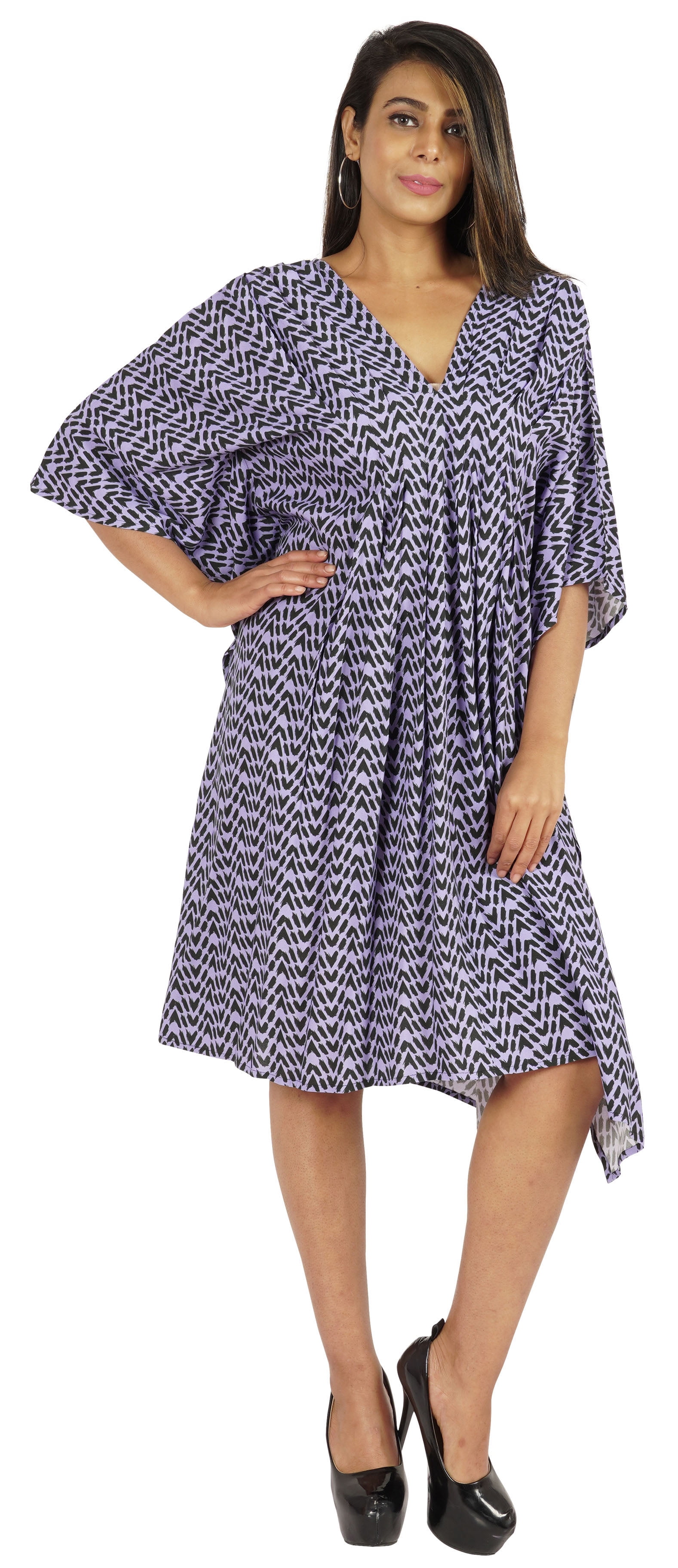 Moomaya Womens Short Kaftan Cover Up Night Dress Kaftan Gown Kimono ...