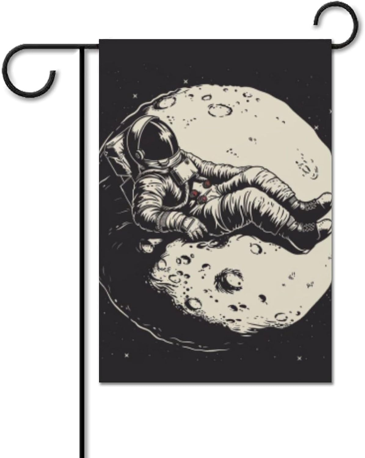 Moon And Astronaut Garden Flags Flag Double Sided Holiday Decorative ...