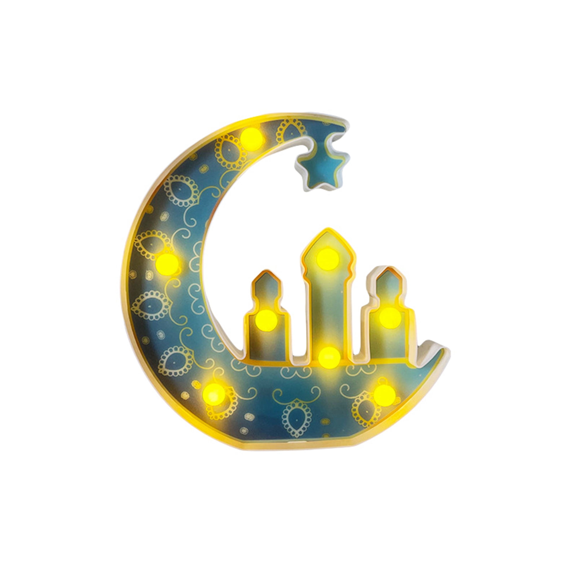 Moon And Star Night Light Eid Crafts Night Light Ramadan Mubarak Lamp ...