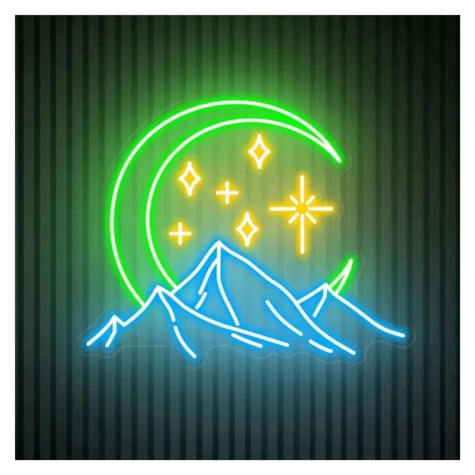 Moon And Stars Neon Sign USB Powered Adjustable Brightness Moon And ...