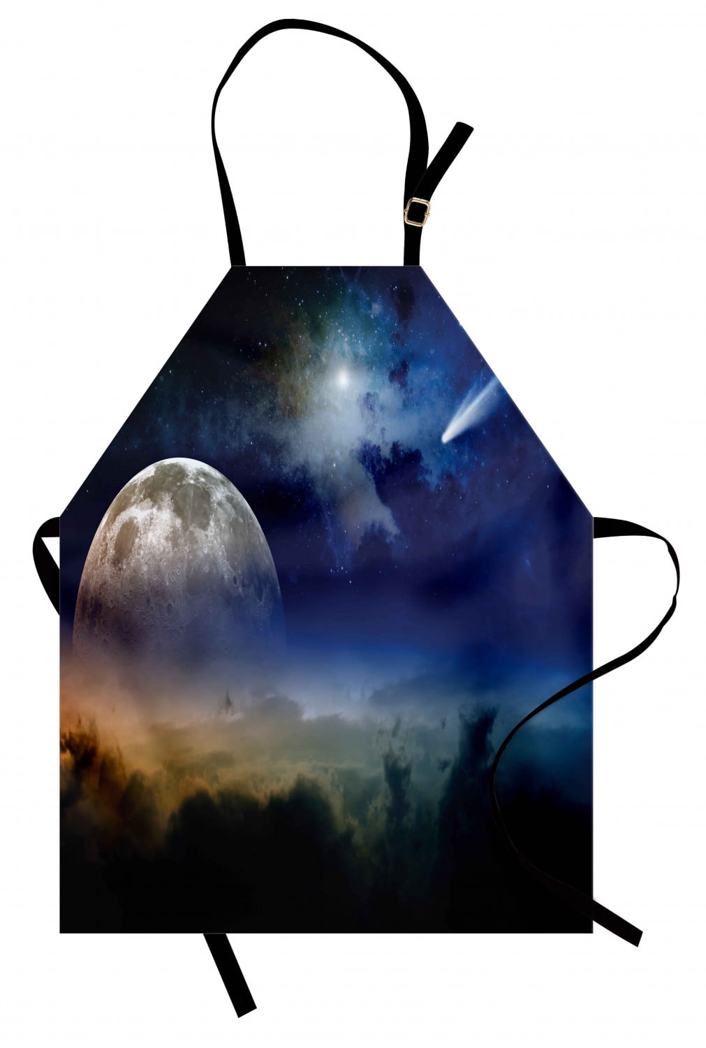 Moon Apron Full Moon Rising with Shooting Star Cloudy Night Sky ...