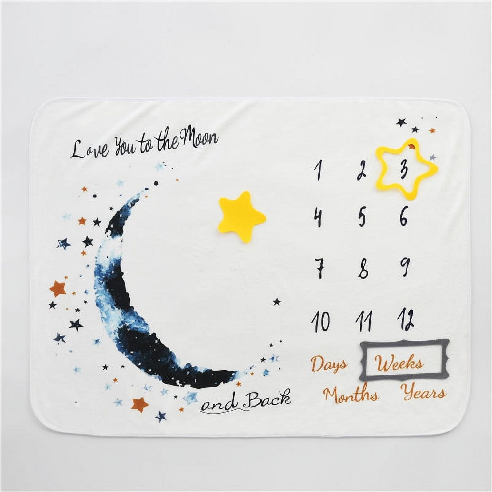 Moon Baby Milestone Blanket Double-sided Photo Blanket Cover Blanket ...