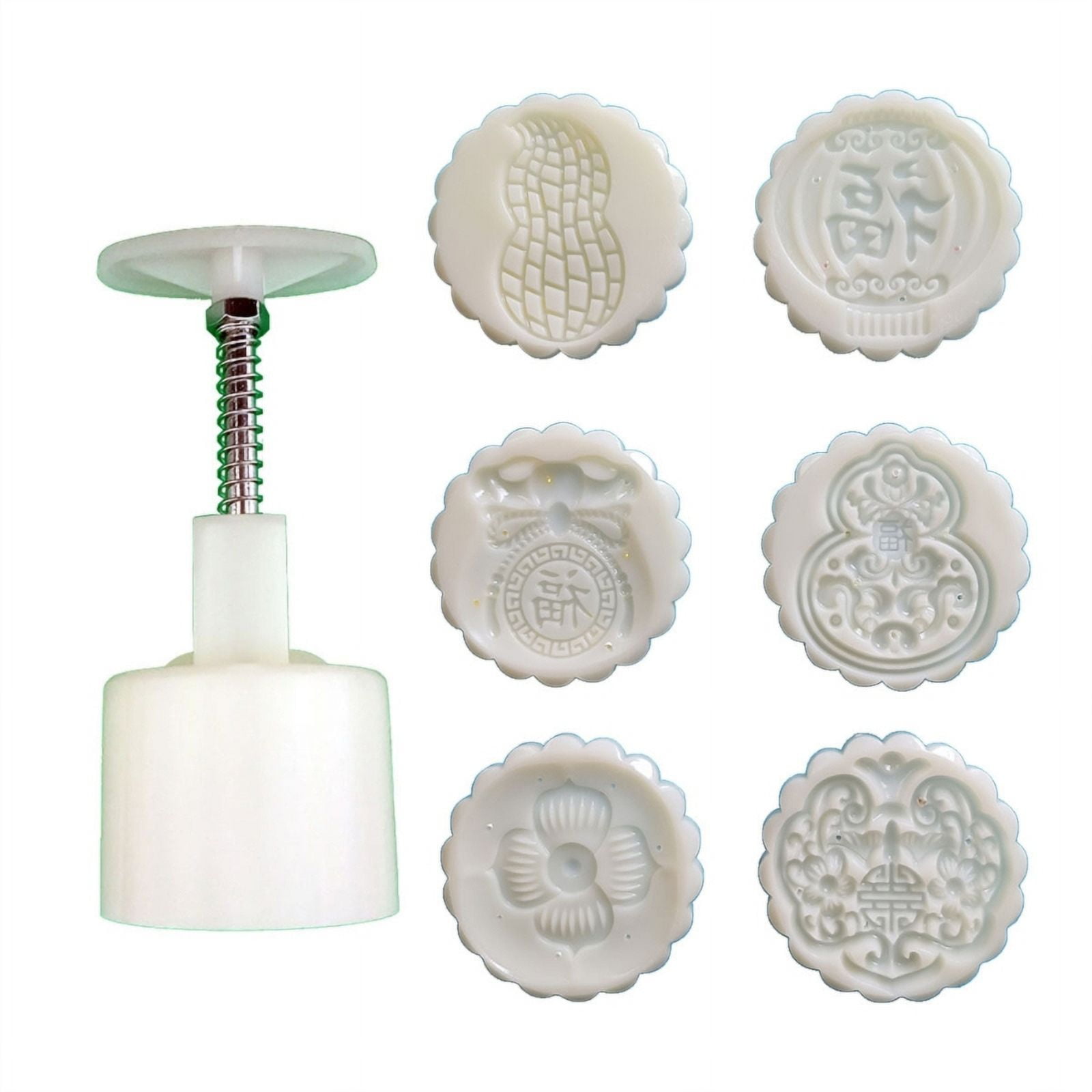 Moon Cake Mold with 6 Seals Lucky Bag Midautumn Moon Cake Mold Pressed ...