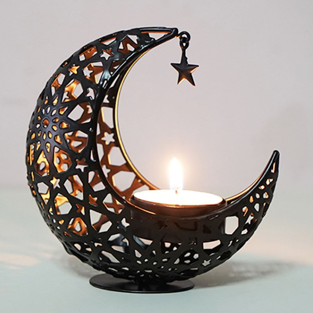 Moon Candle Holders Metal Candlestick Decoration Romantic Candlestick ...