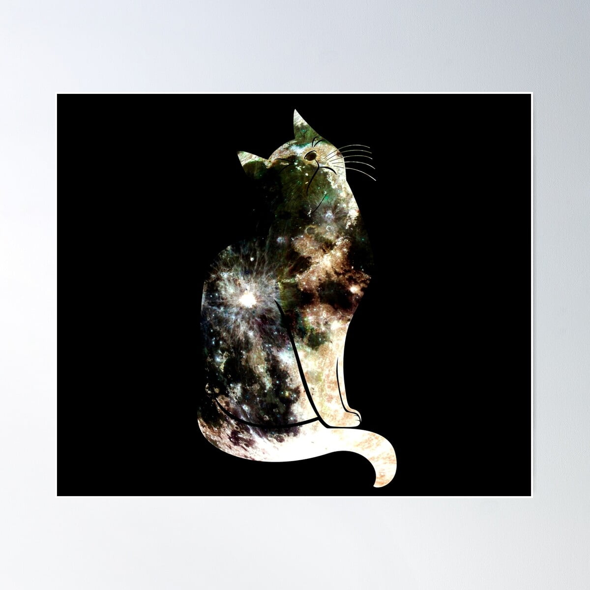 Moon Cat Poster Wall Art, Modern Wall Decor For Living Room Bedroom ...