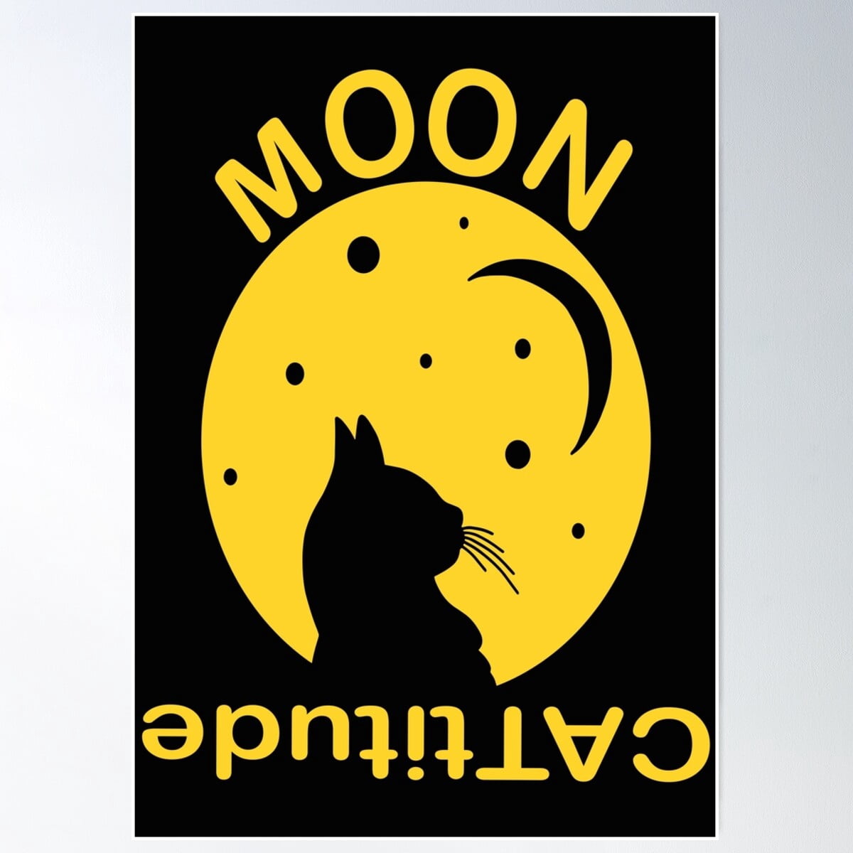 Moon Cattitude Poster Wall Art, Modern Wall Decor For Living Room ...
