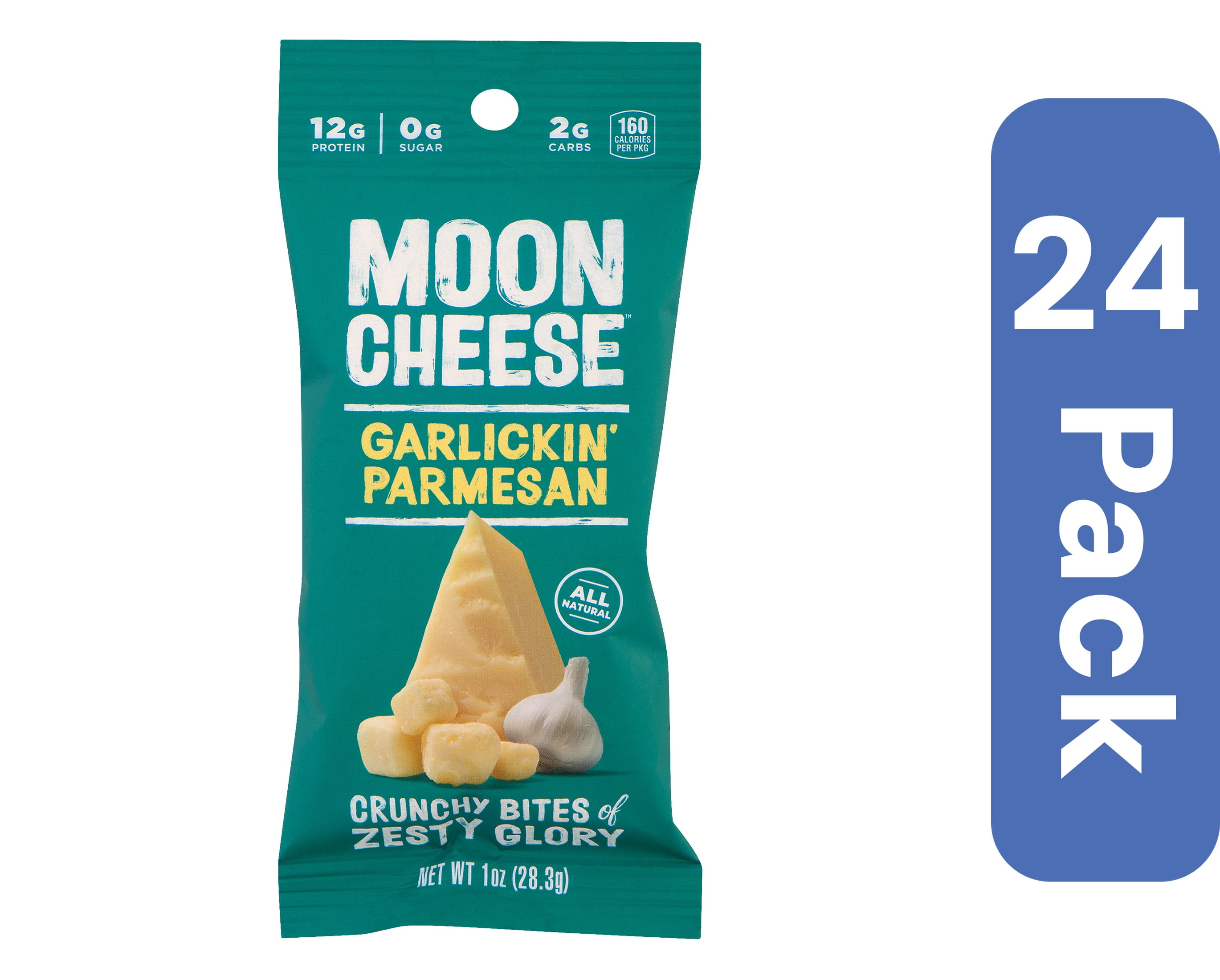 Moon Cheese Cheese Snack Garlic Parmesan 1 oz (Pack Of 24) - Walmart.com