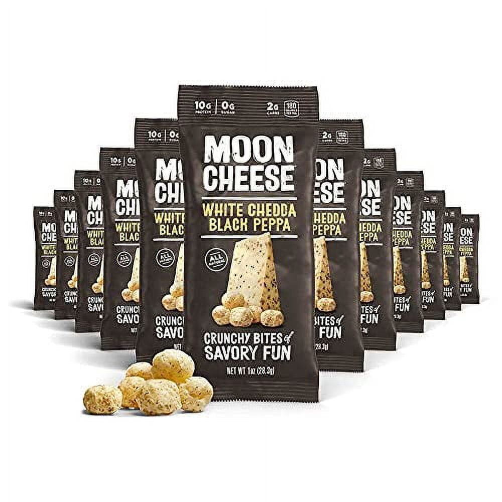 Moon Cheese White Chedda Black Peppa, 1-Ounce 12-Pack, 100% Real Cheese ...