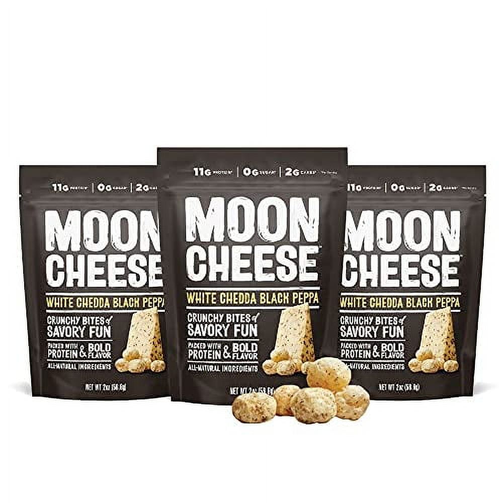 Moon Cheese Chips, White Cheddar & Black Pepper, 2oz, 3-Pack, Keto ...