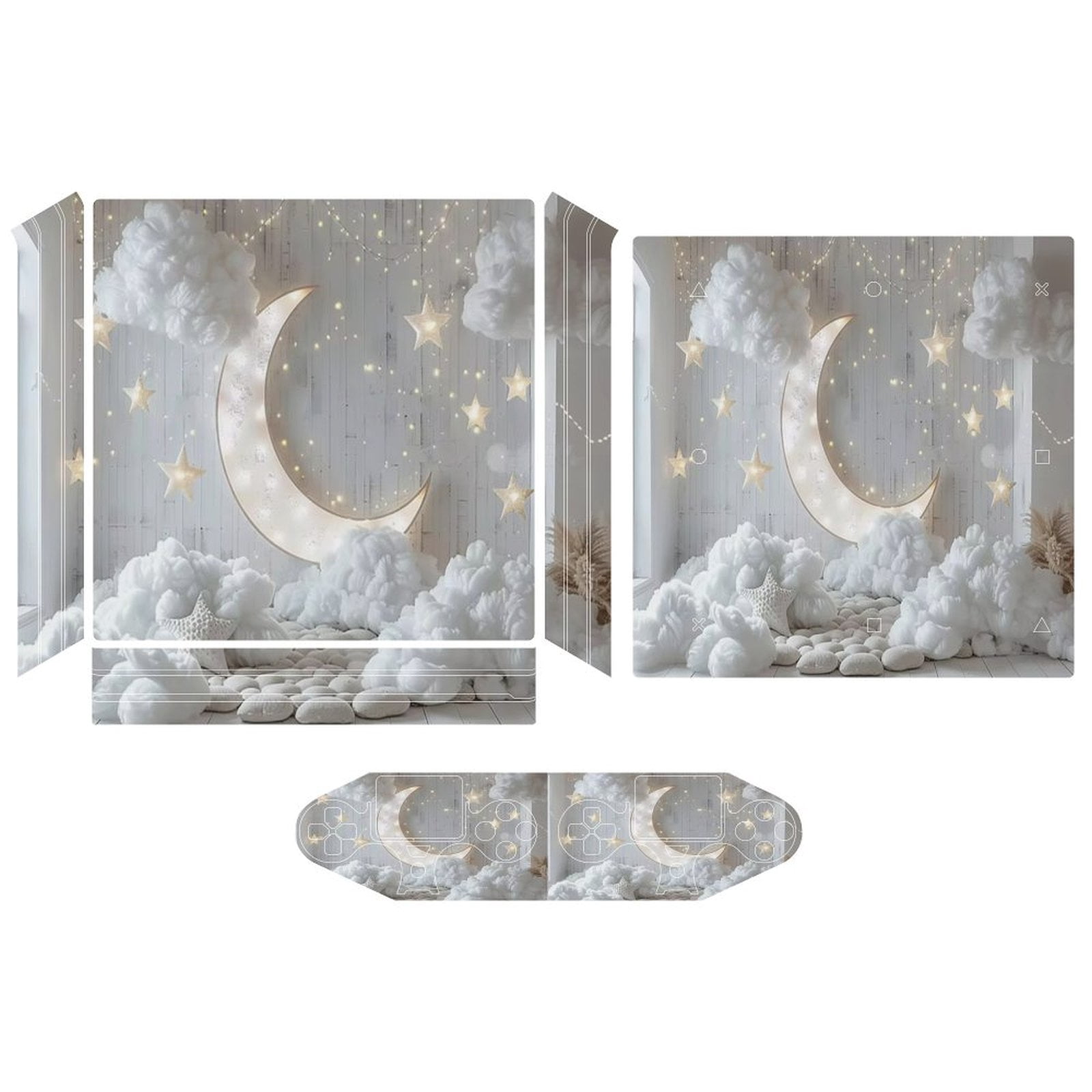 Moon Clouds PS4/PS4 Pro/PS4 Slim Skin Sticker For Console And ...