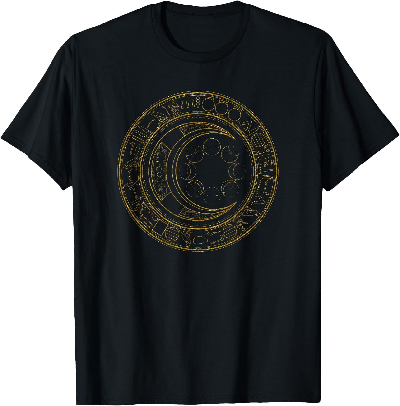 Moon Crescent Egyptian Symbols Knight T-Shirt,Navy Blue Color,Size XL ...