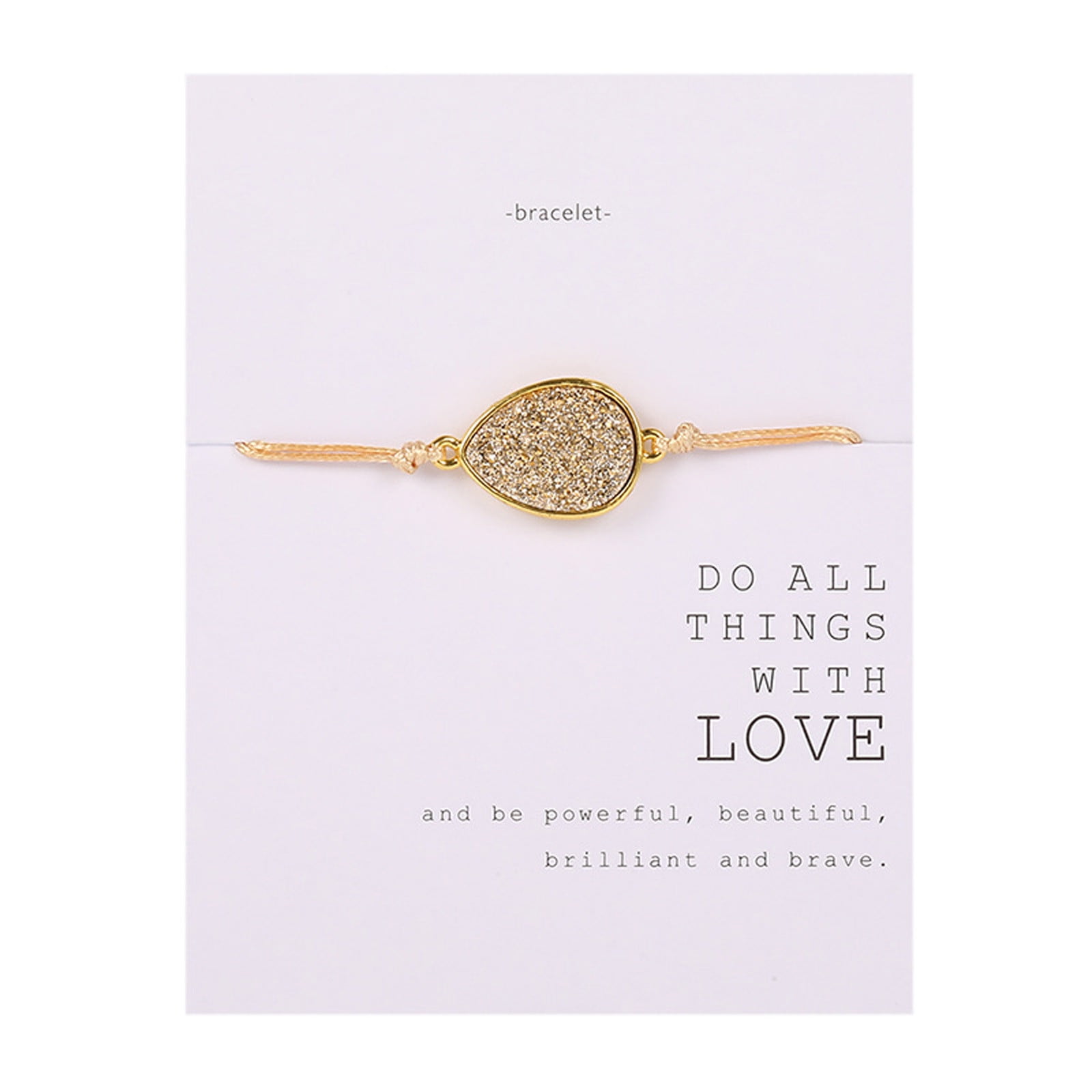 Moon Crescent Round Natural Stone Bracelets Set Friendship Hand Woven ...