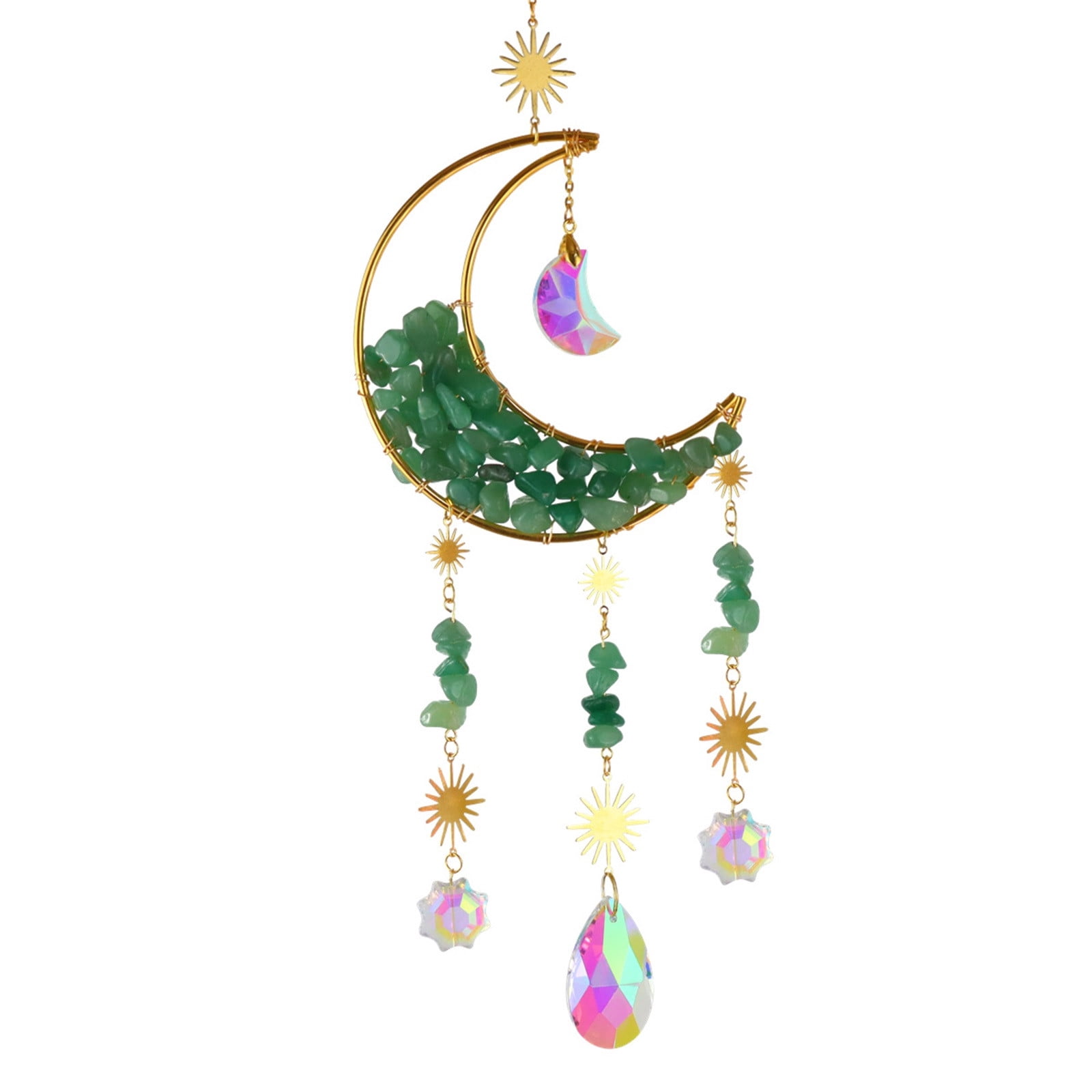 Moon Crystal Suncatcher - Large Crystal Ball Wind Chimes for Outside ...