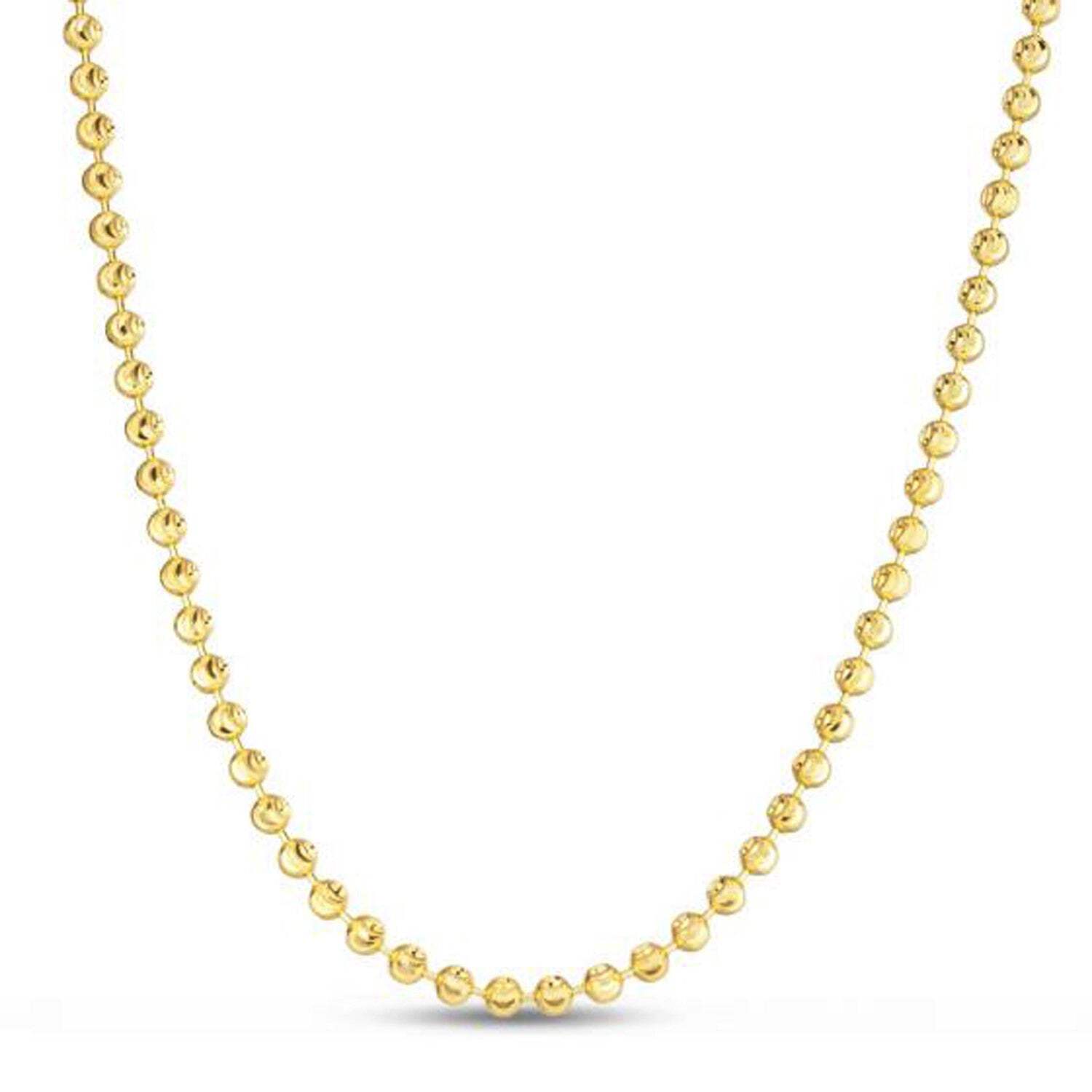 Moon Cut Bead Chain in 14k Yellow Gold (4.00 mm) - Walmart.com