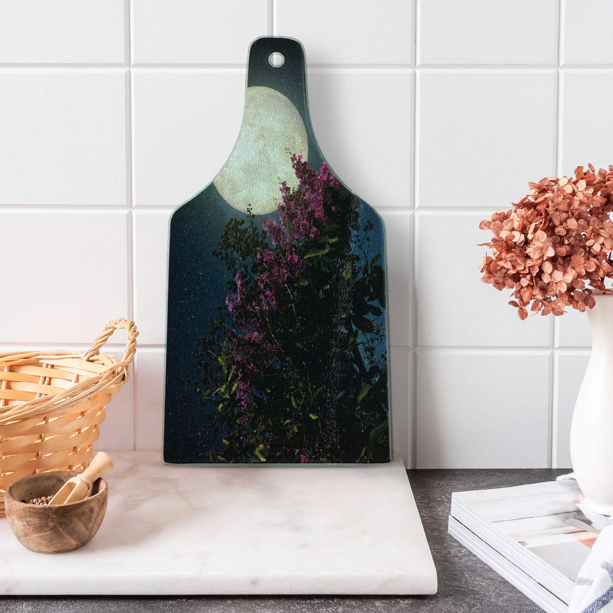 Moon Cutting Board, Cherry Blossom Stars from Milky Way Eastern Night ...