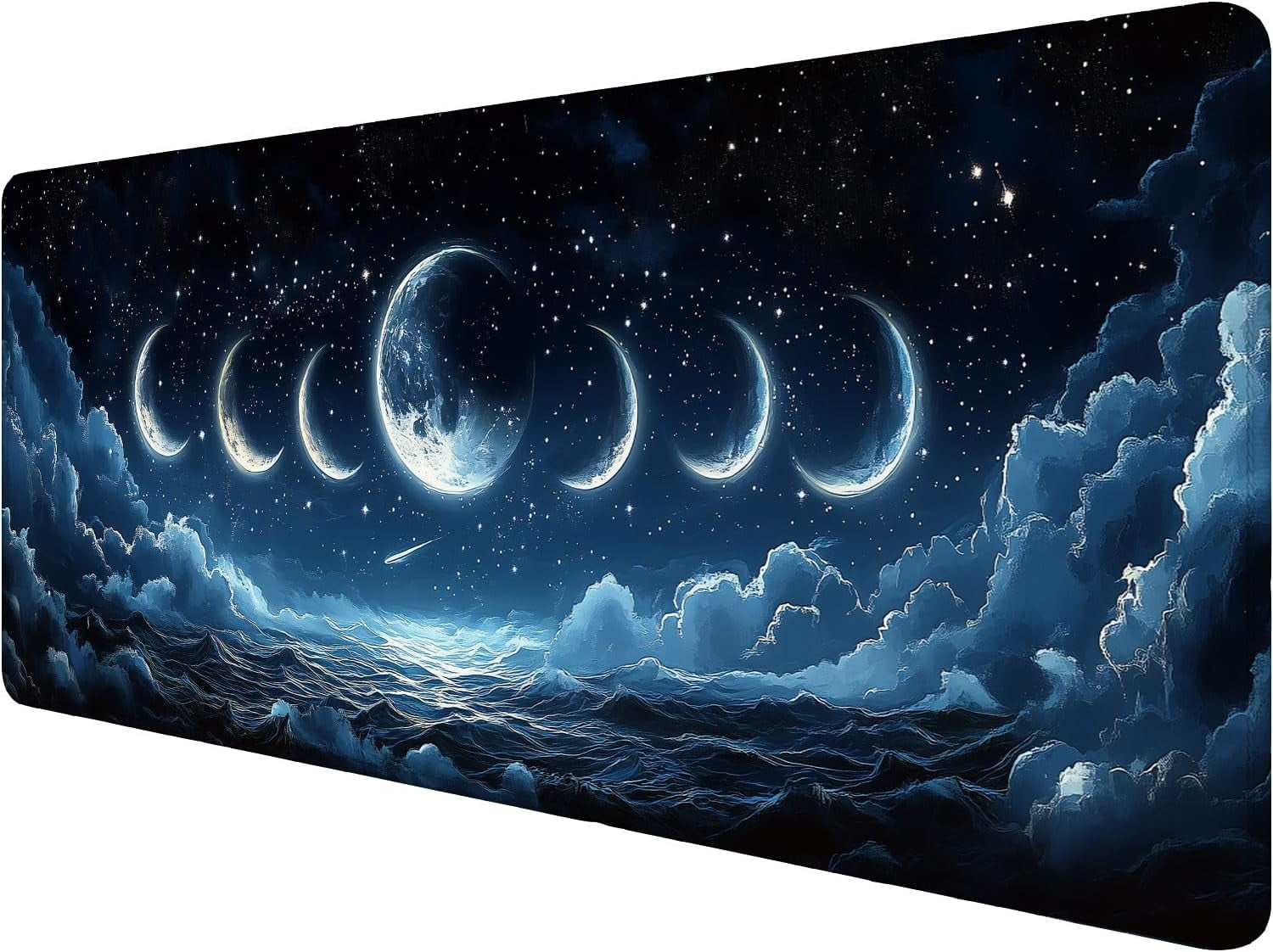 Moon Desk Mat Gaming Mouse Pad 31.5 x 11.8 Inch Moon Phases Clouds ...