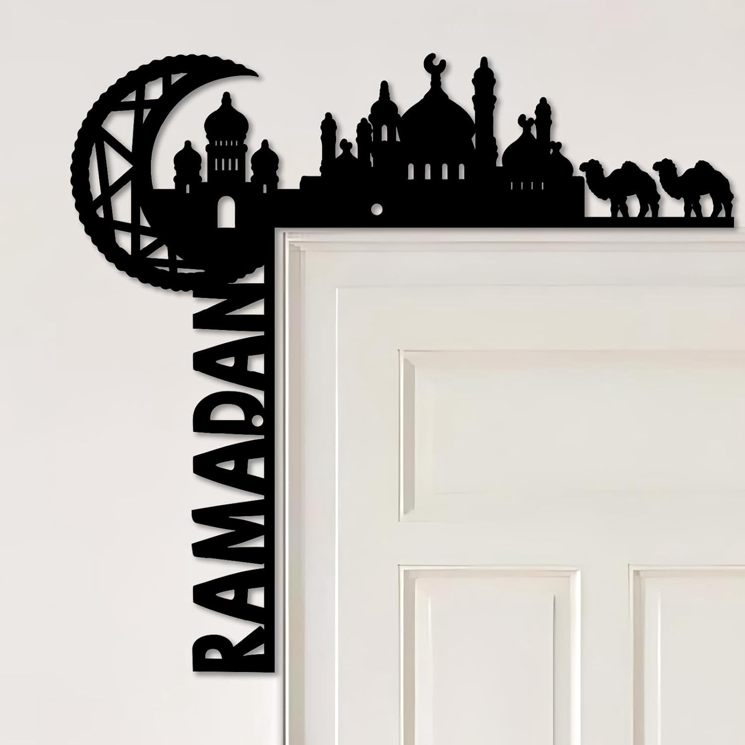 Moon Door Topper Decorative Door Frame Corners Black Metal Castle Camel ...