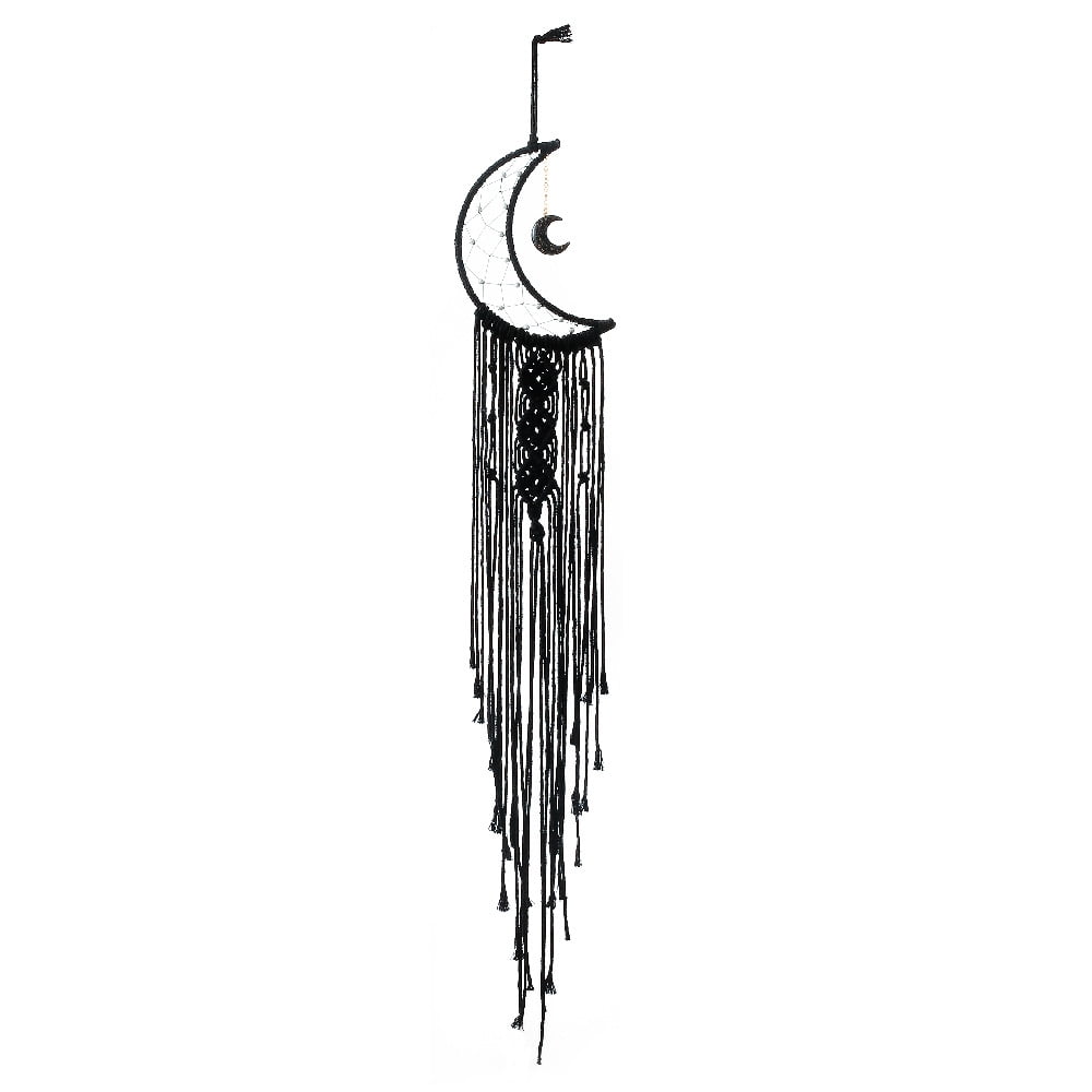 Moon Dream Catcher Macrame Wall Hanging - Bohemian Home Decor Handmade ...