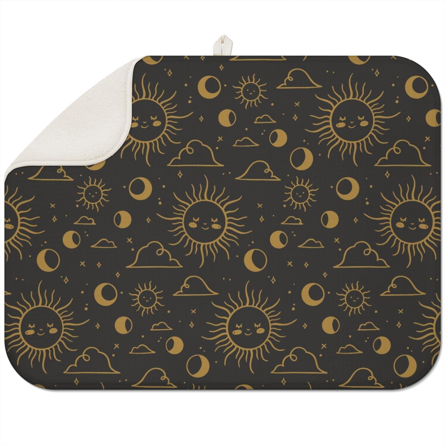 Moon Eclipse Coffee Mat Celestial Gothic Microfiber Dish Drying Pad ...