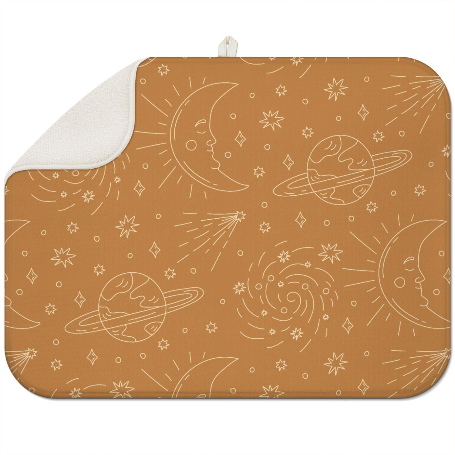 Moon Eclipse Coffee Mat Celestial Gothic Microfiber Dish Drying Pad ...