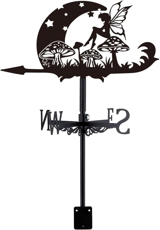 Moon Elves Weather Vane Metal Wind Direction Indicator Measuring ...