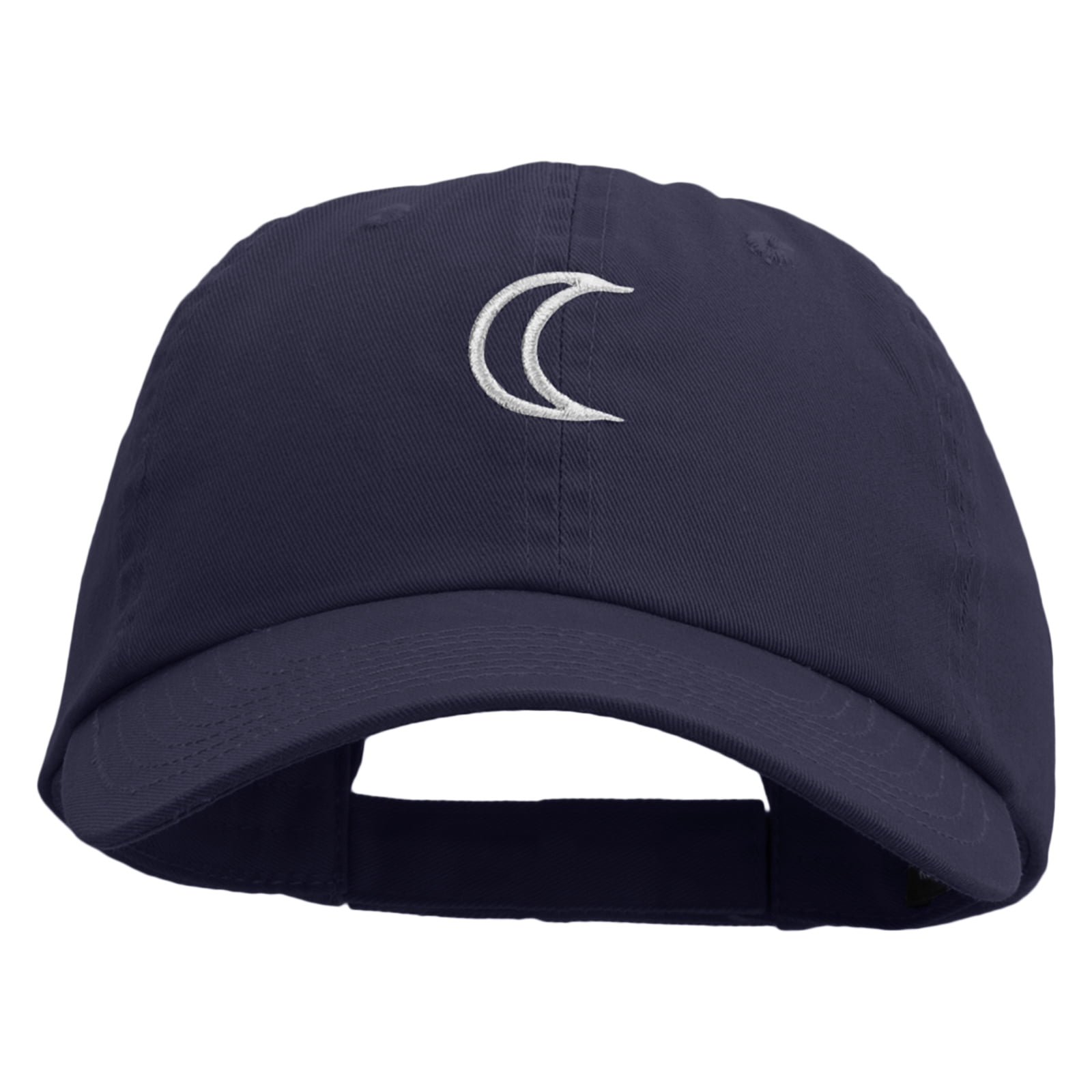 Moon Embroidered Low Profile Dyed Cotton Twill Cap - Navy OSFM ...
