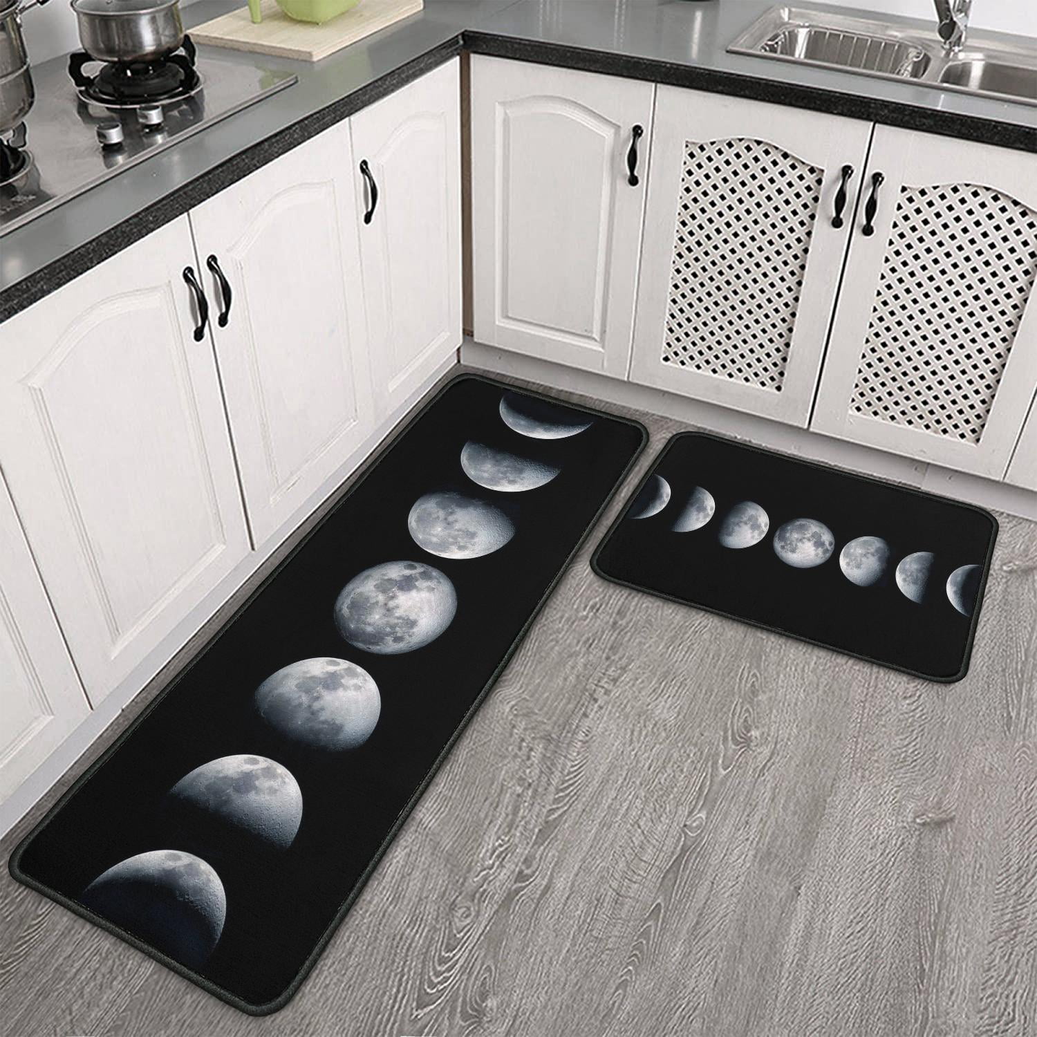 Moon Evolution Kitchen Rug Set Of 2 - Lunar Phases Mat Duo - Celestial ...