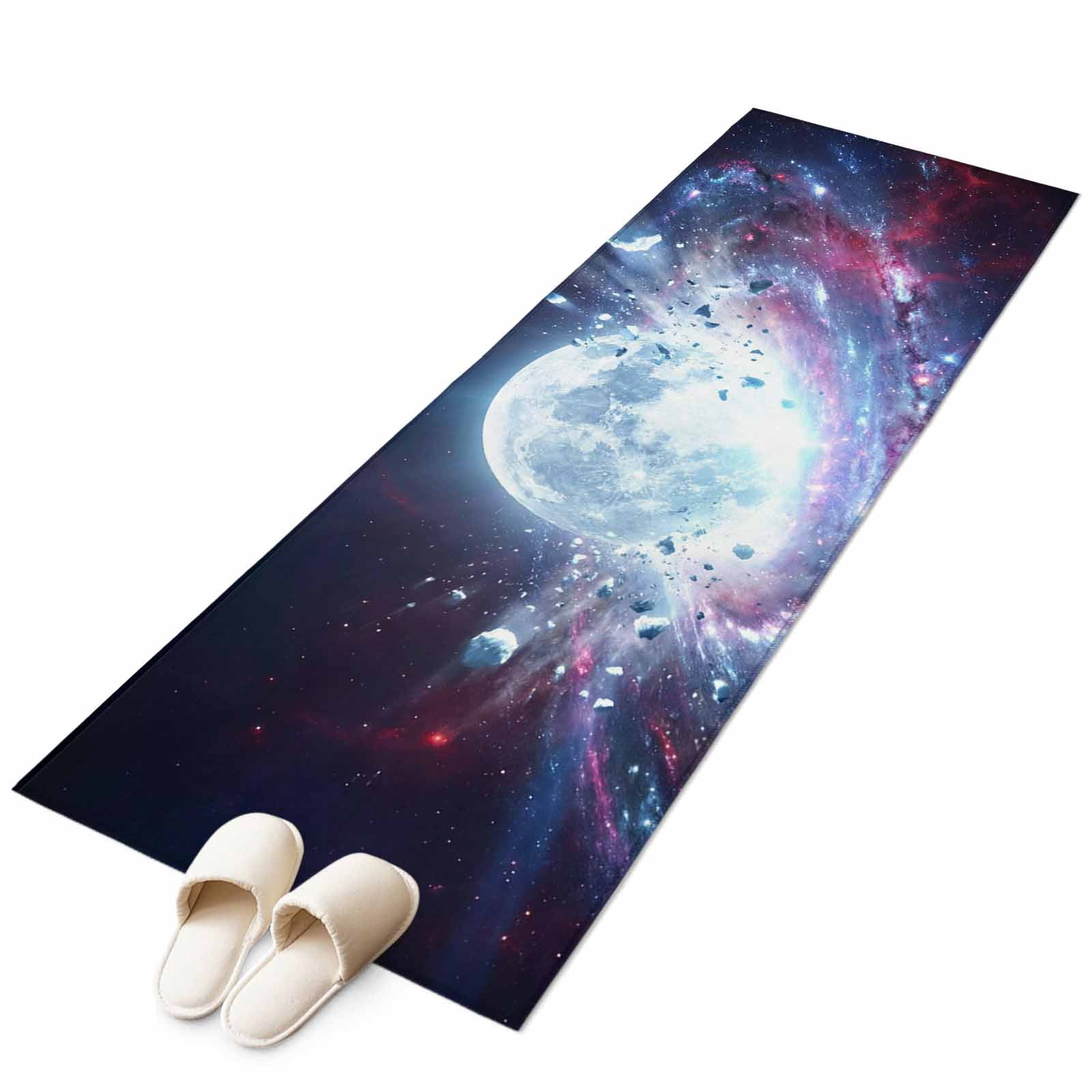 Moon Explosion Area Rugs Collection 2'x6', Modern Abstract Art Galaxy ...
