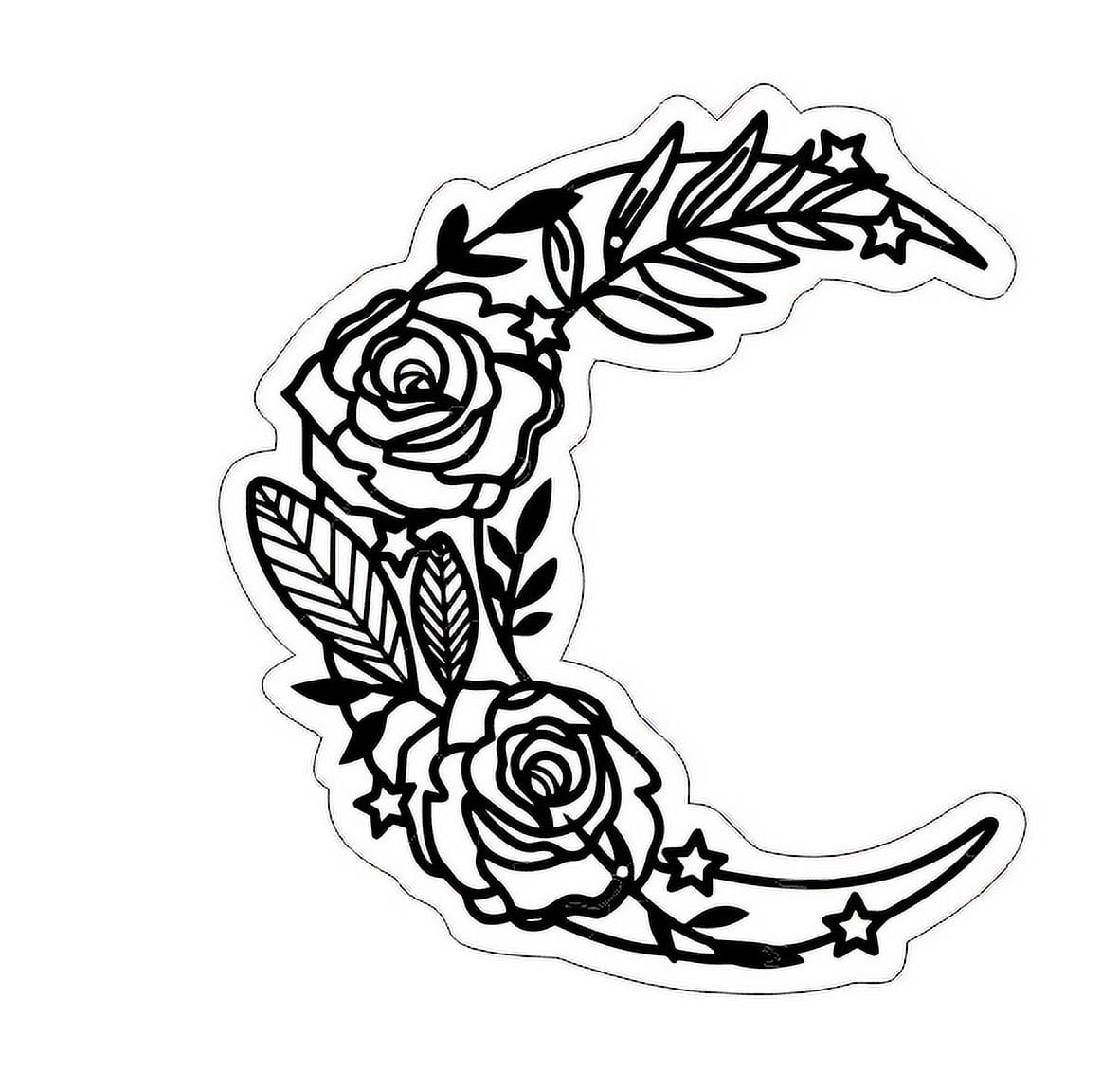 Moon Flower Car Decal, Lunar Blossom Vinyl Window Vehicle, Dreaming ...