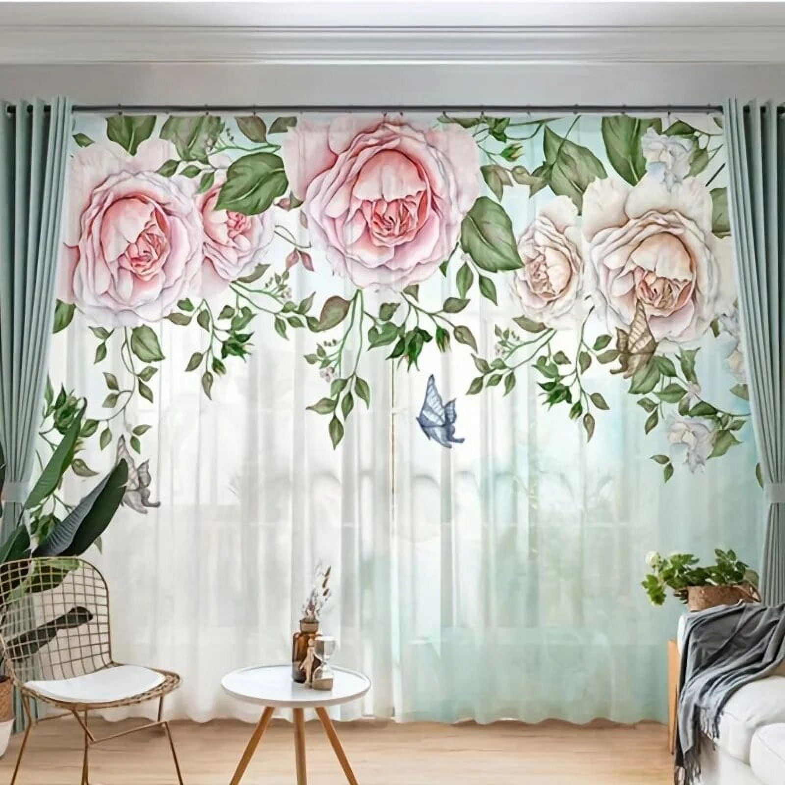 Moon Flower Swan Tree River Forest Natural View Window Curtain For Living Room Kids Bedroom ...
