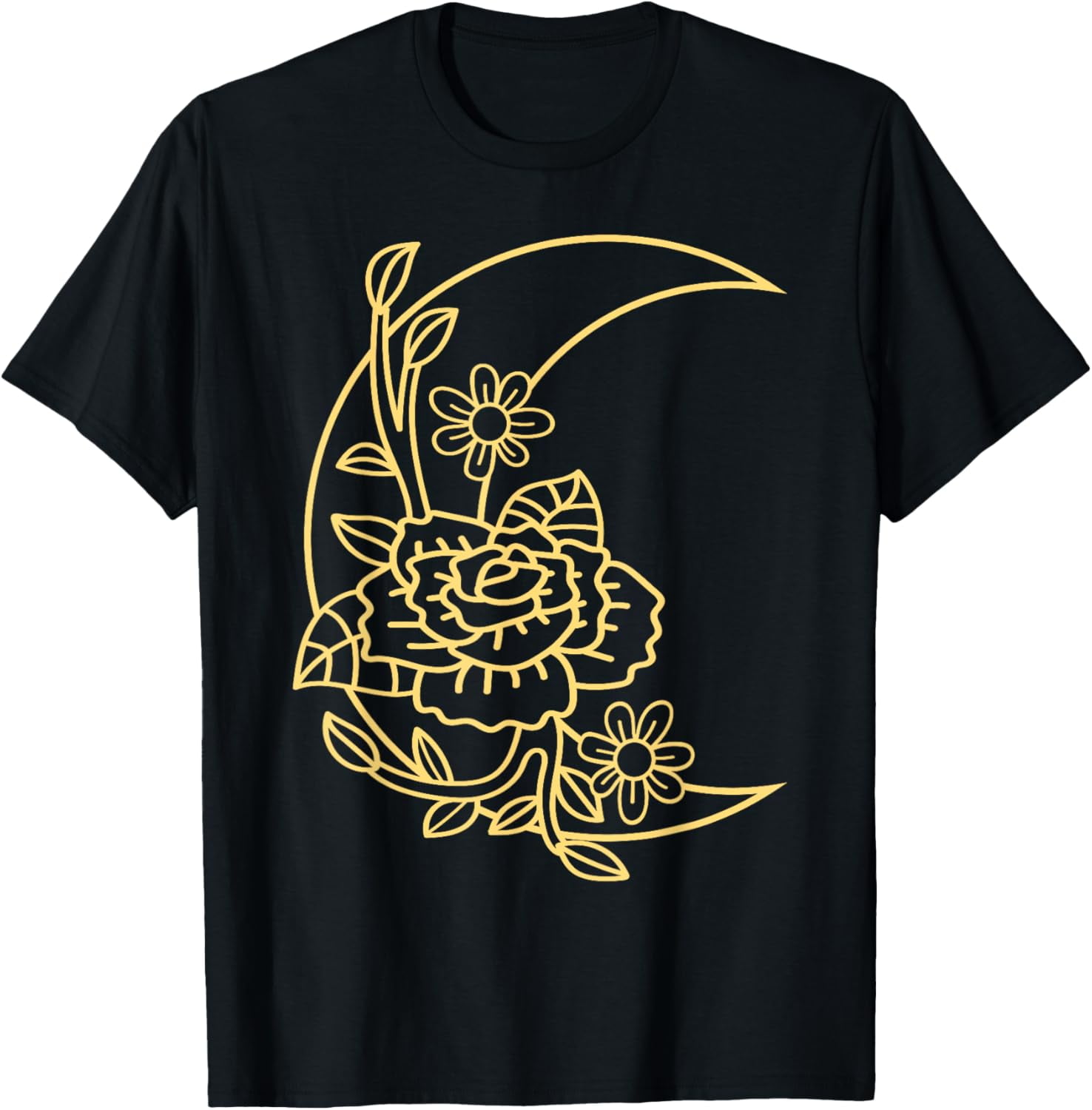 Moon Flowers Mona - Lunar Solar System Luna Floral Moon T-Shirt ...
