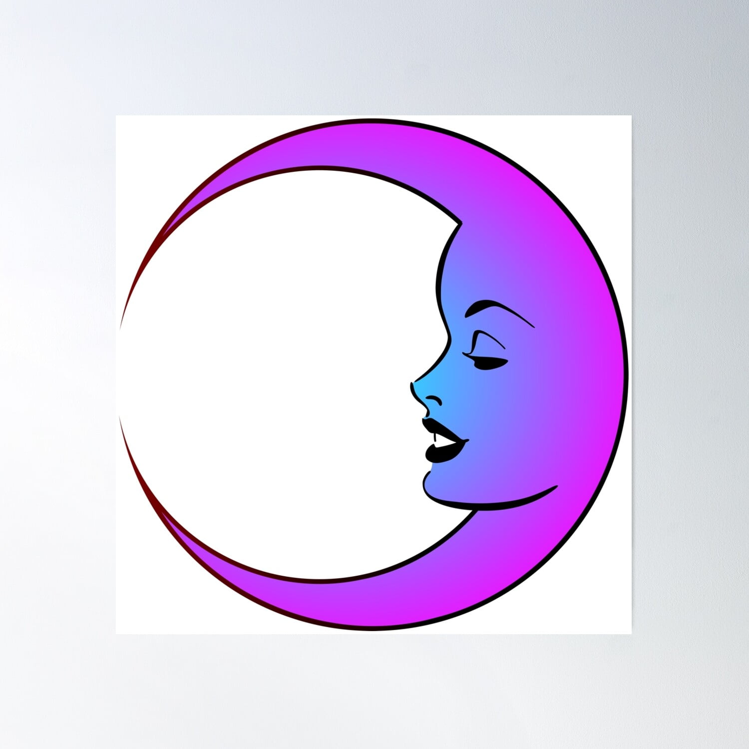 Moon Gal - Wave Phase Poster Wall Art, Modern Wall Decor, 30x30 ...