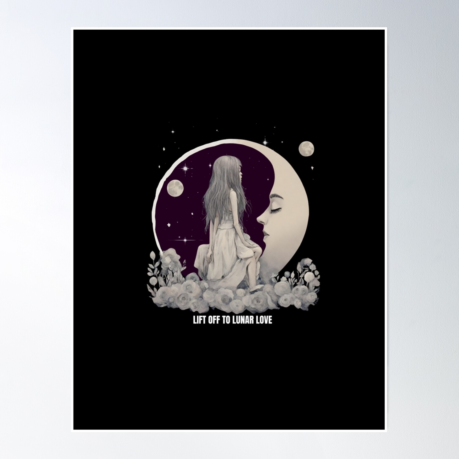 Moon Girl Poster Wall Art, Modern Wall Decor, 12x18 UNFRAMED - Walmart.com