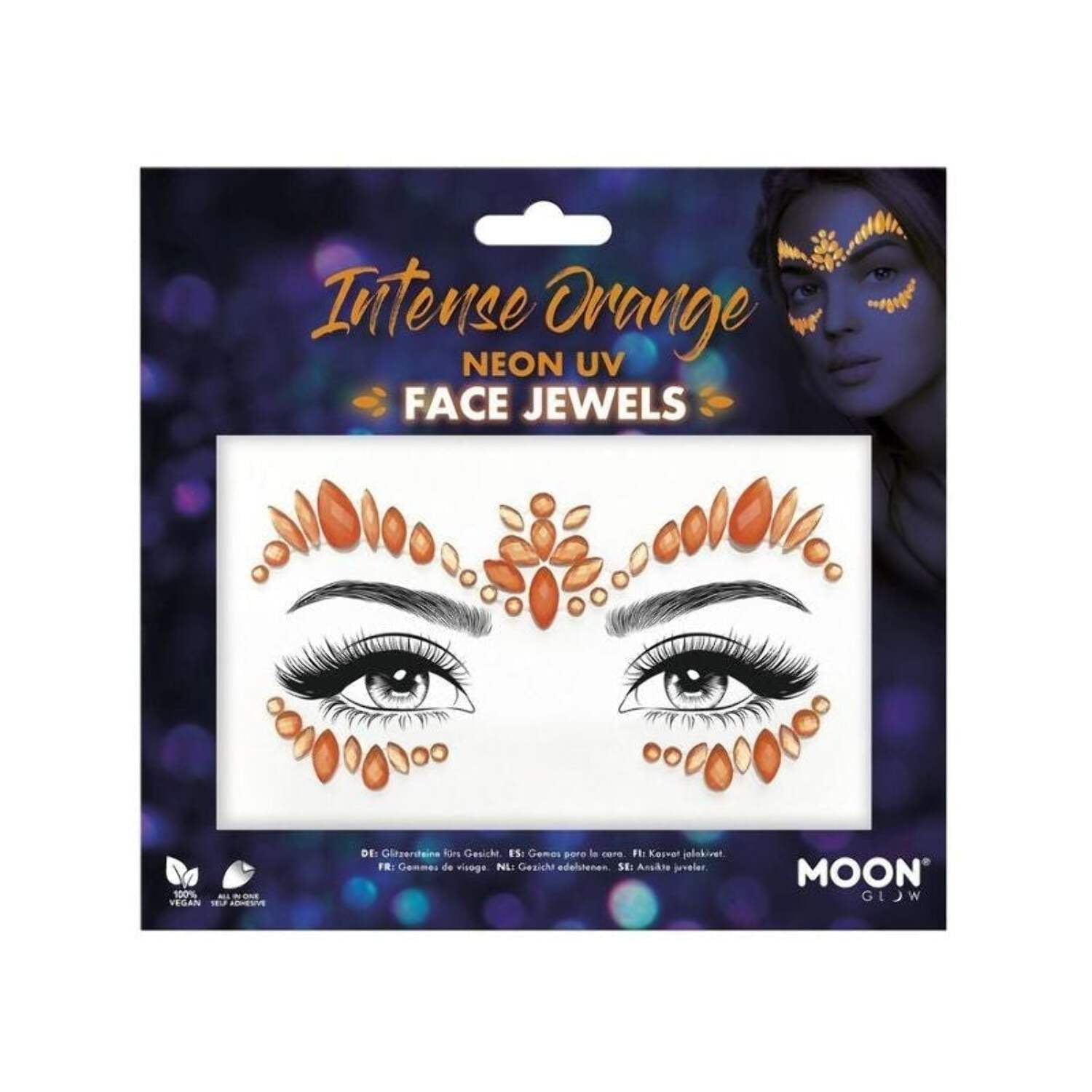Moon Glow Face Jewels Intense Orange Creations Costume Accessories One ...