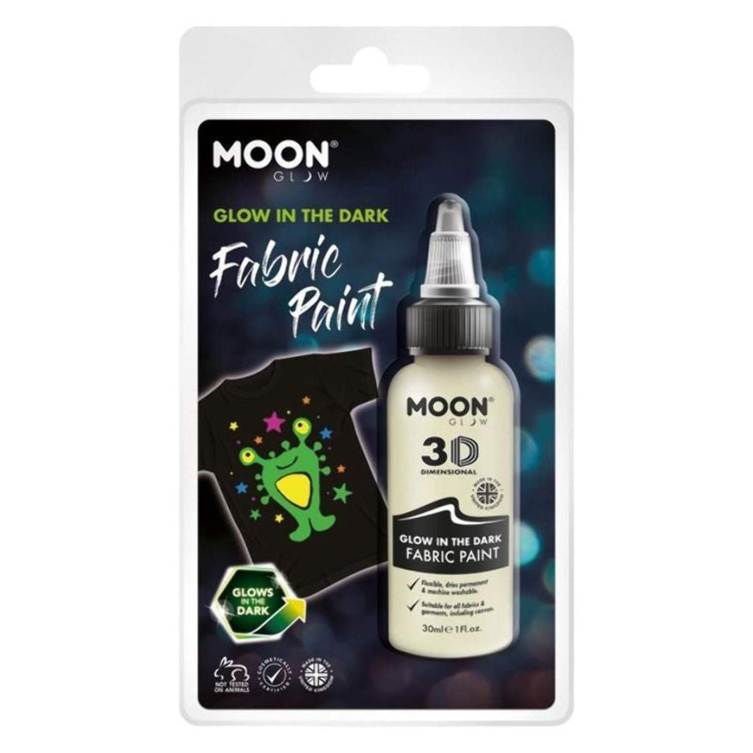 Moon Glow In The Dark Fabric Paint 30ml Clamshell - Walmart.com