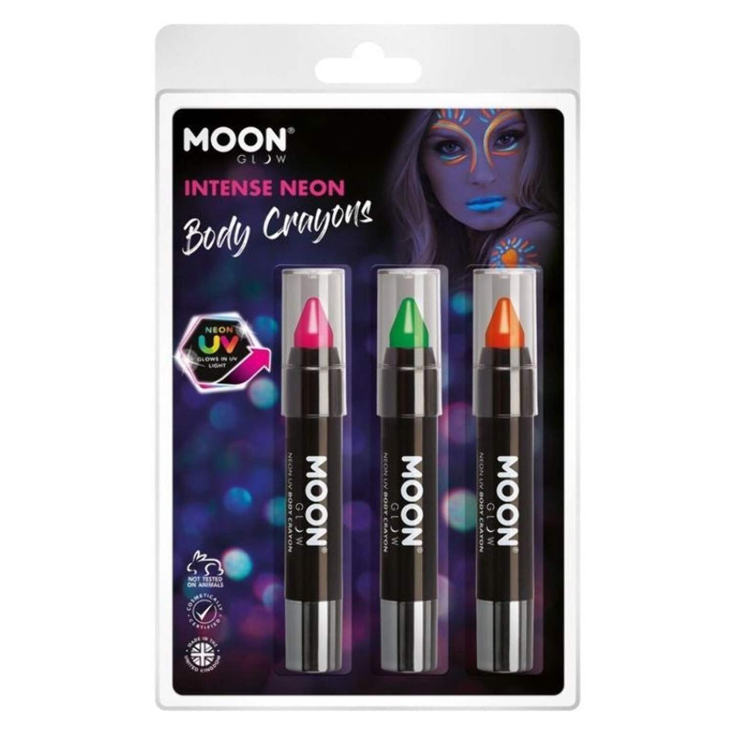 Moon Glow Intense Neon UV Body Crayons M34660 - Walmart.com