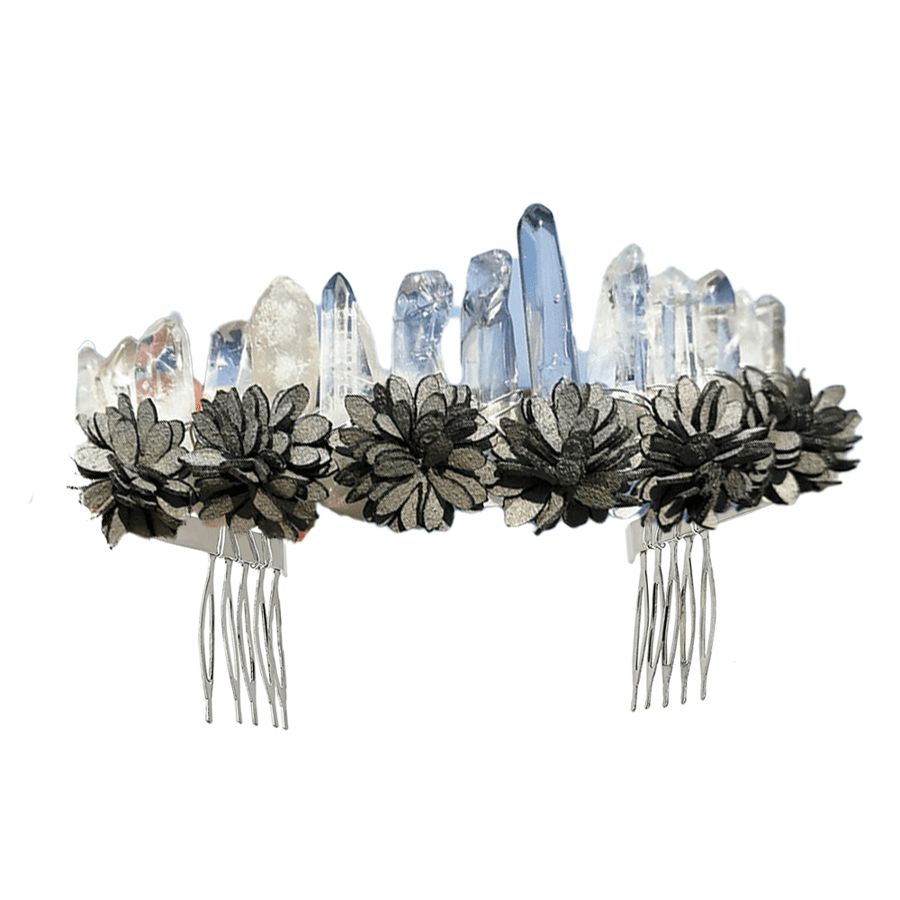 Moon Goddess Crown Raw Crystal Quartz Tiara Mermaid Crown Wedding Fairy ...