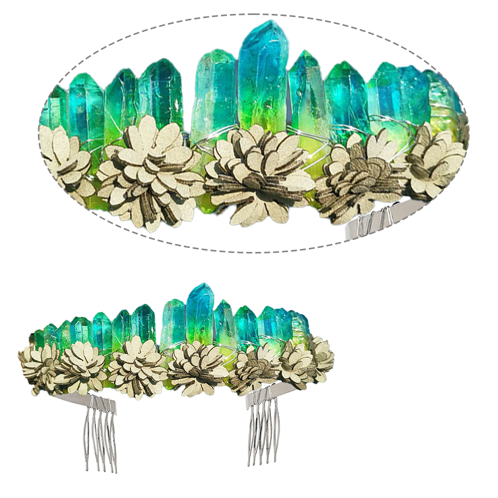 Moon Goddess Crown Raw Crystal Quartz Tiara Mermaid Crown Wedding Fairy ...