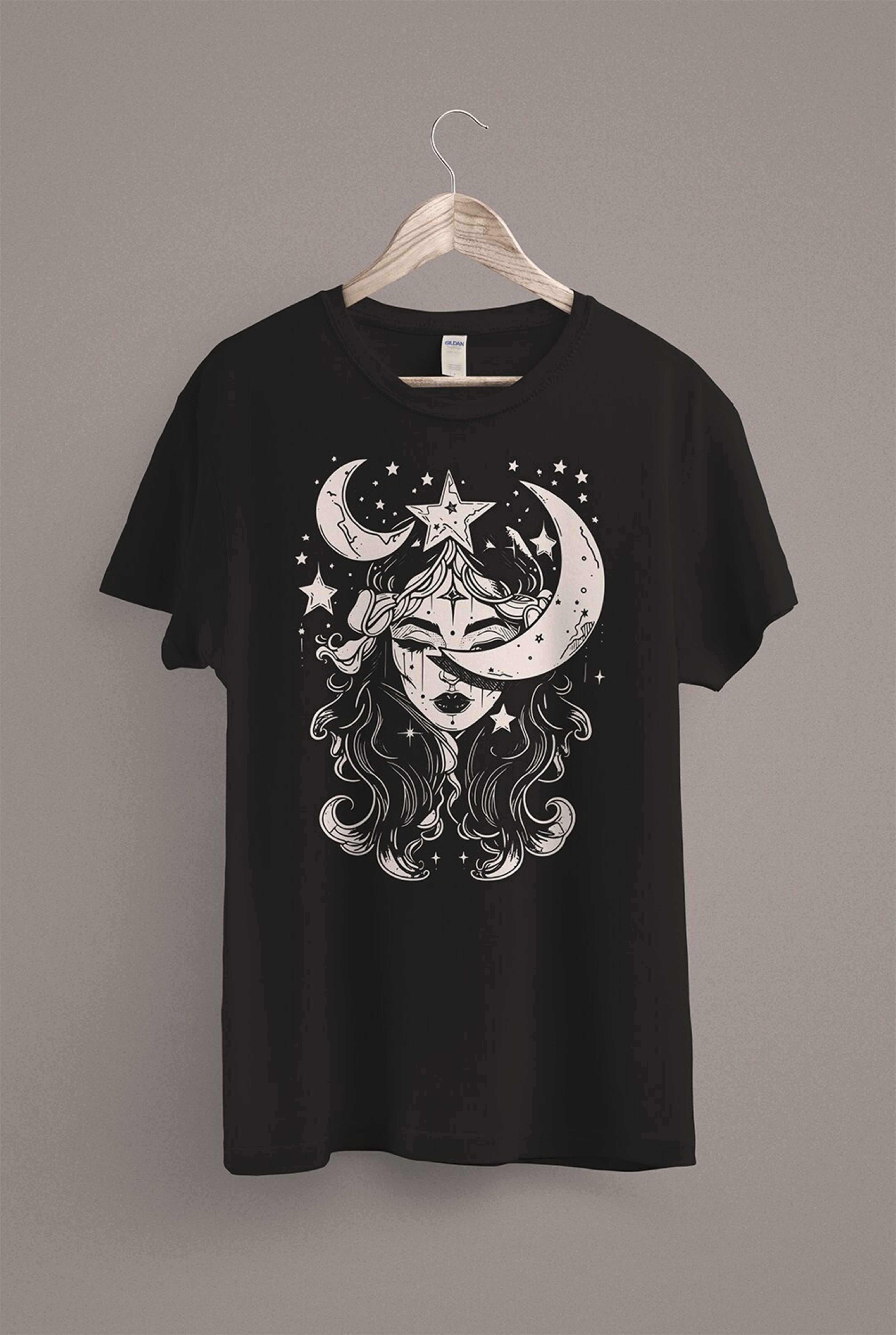 Moon Goddess T-Shirt | Celestial Crescent Moon | Witch Clothing ...