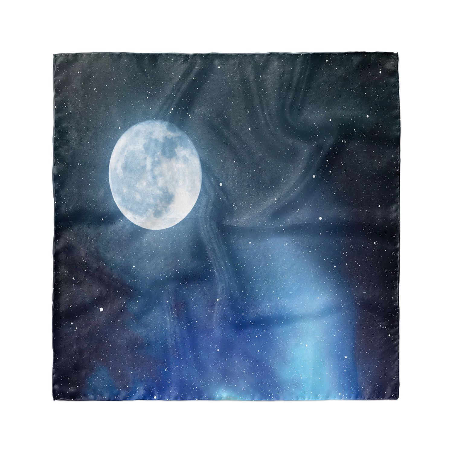 Moon Head Scarf, Starry Night Sky Full Moon, Head Wrap, 3 Sizes, by ...