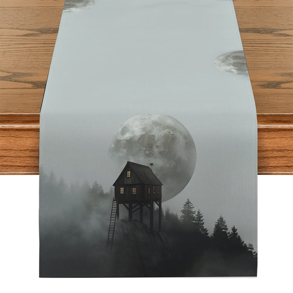 Moon House Forest Fog Table Runner Kitchen Table r Farmhouse Dining ...