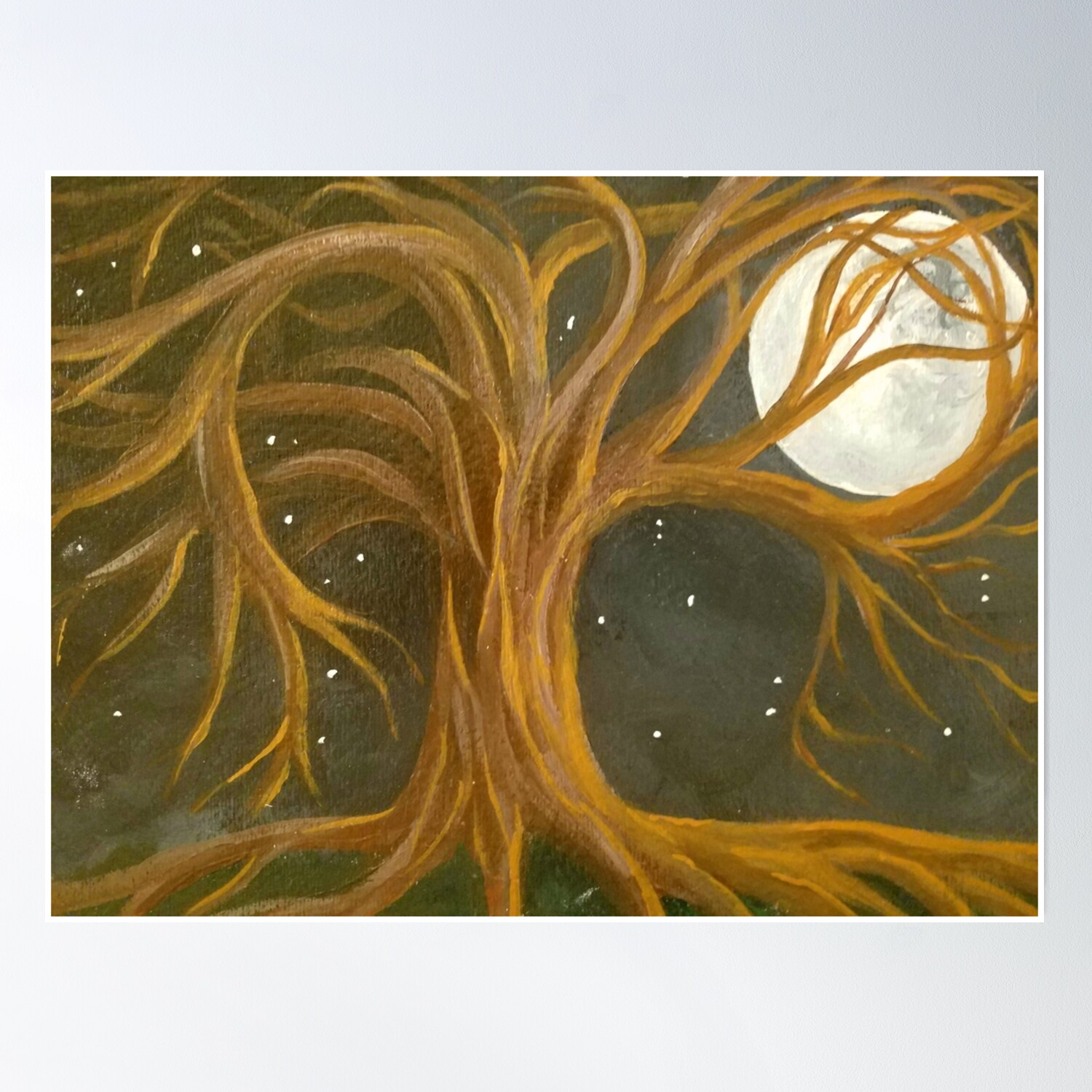 Moon Hugging Tree Poster Wall Art, Modern Wall Decor, 24x36 UNFRAMED ...