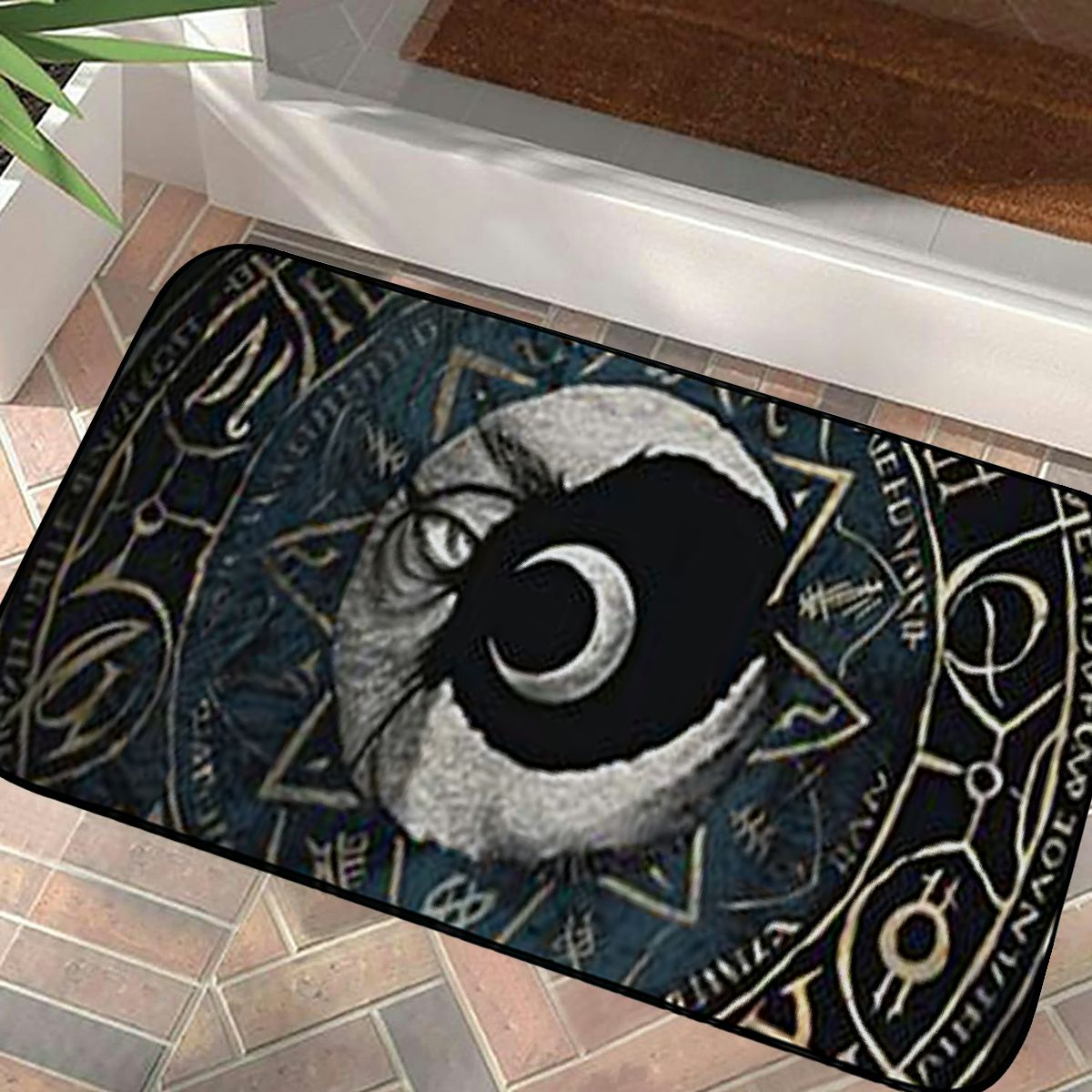 Moon In An Octagonal With And Symbols Vintage Door Mat Inside Outside ...